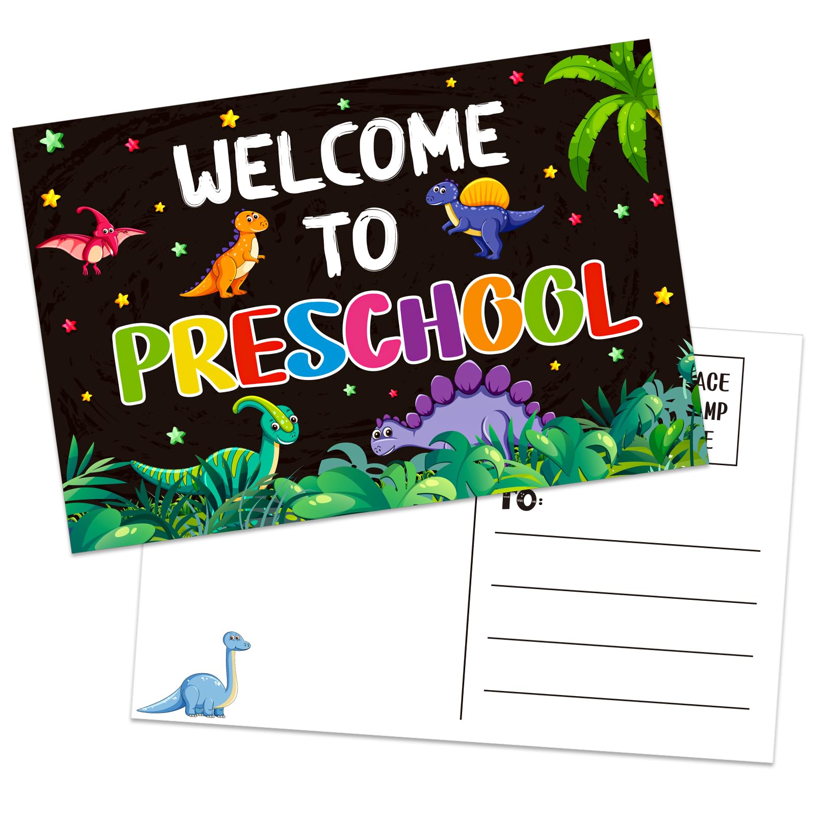 Amazon.com : JUESMOS 30PCS Welcome to Preschool Postcards Dinosaurs ...