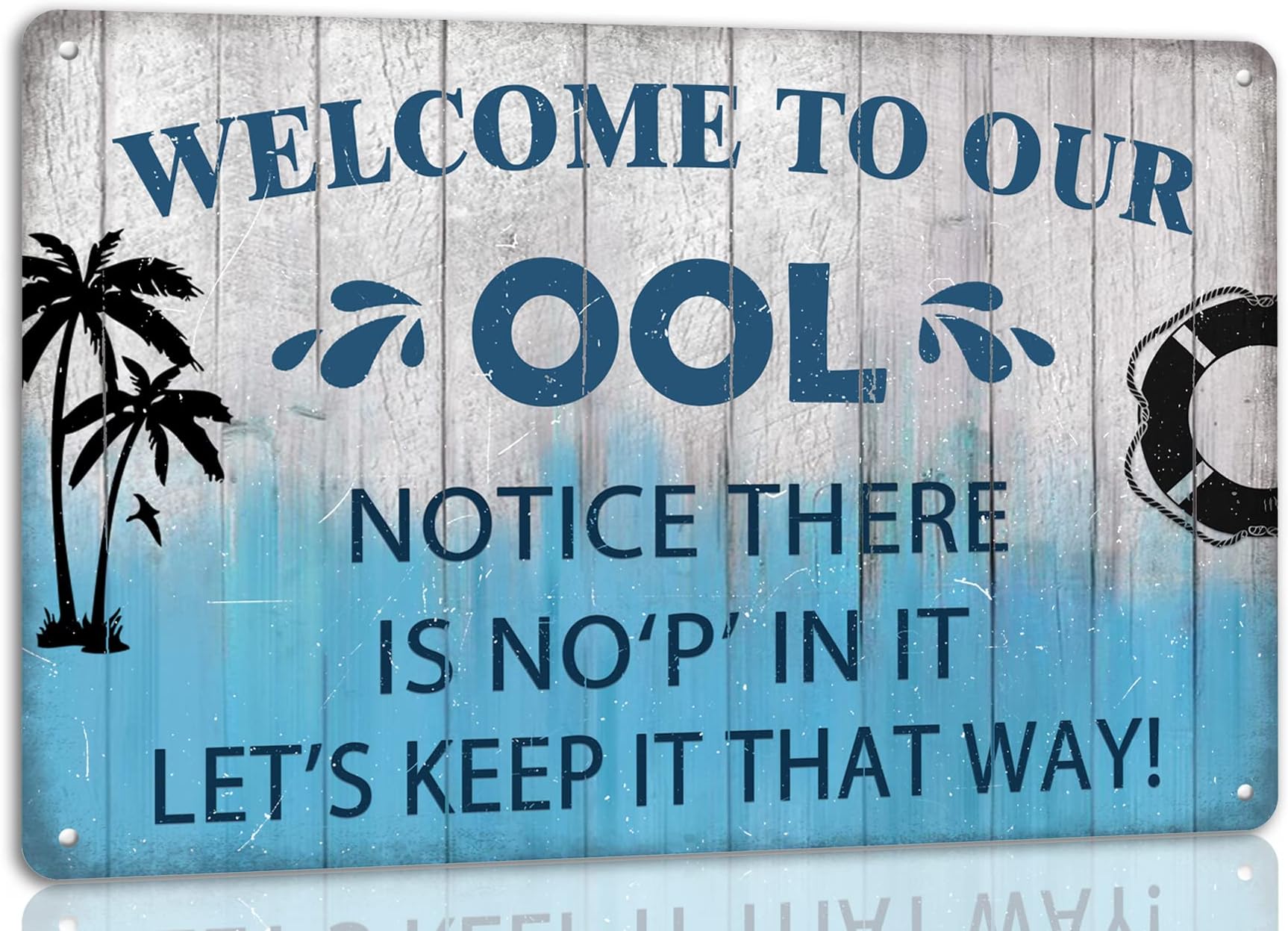Amazon.com: Pool Signs - Welcome to Our "OOL" Sign - Pool Rules - Large ...