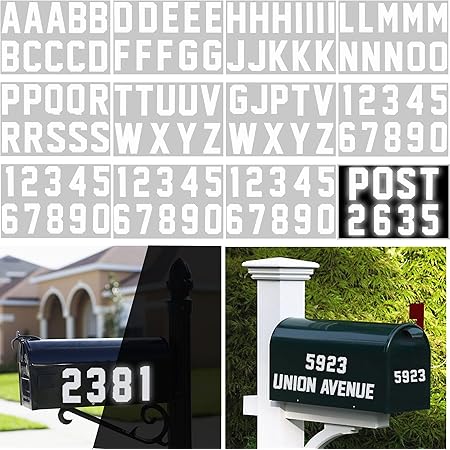 Amazon.com: 100 Piece Reflective Mailbox Number Stickers, Self Adhesive ...