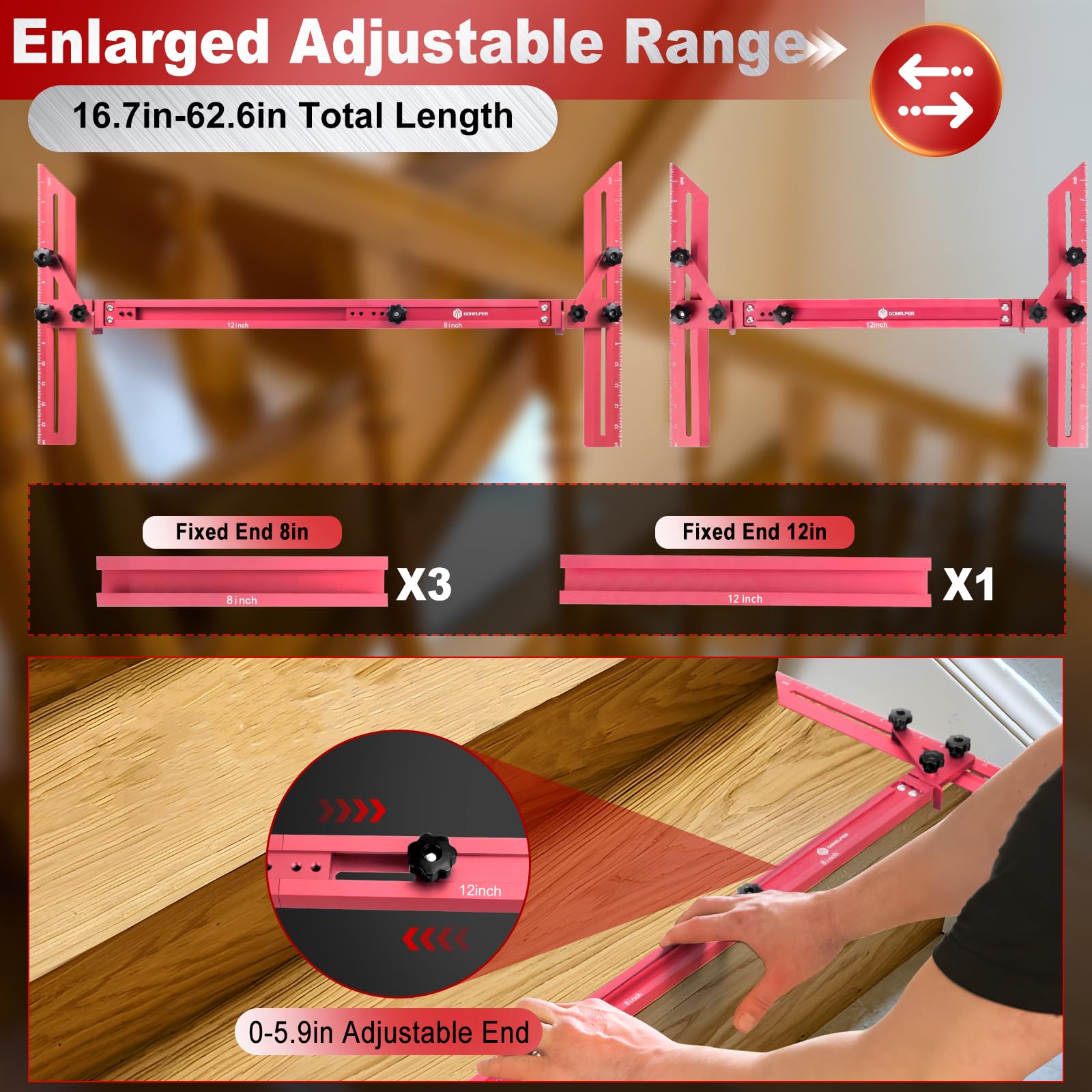 Snapklik.com : Stair Tread Template Tool, Stair Tread Gauge Measuring ...