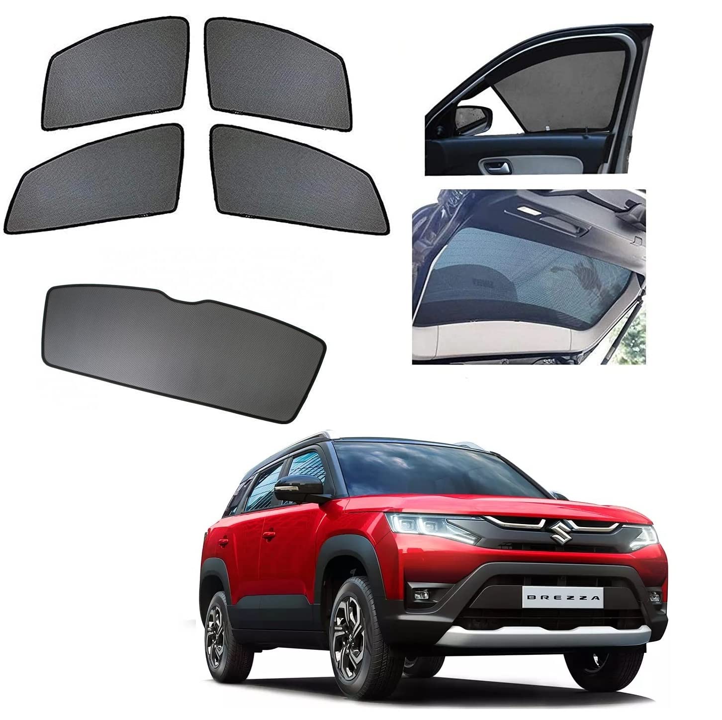 Auto Addict Half Magnetic Car Curtain Sunshades With Rear Window (Side ...