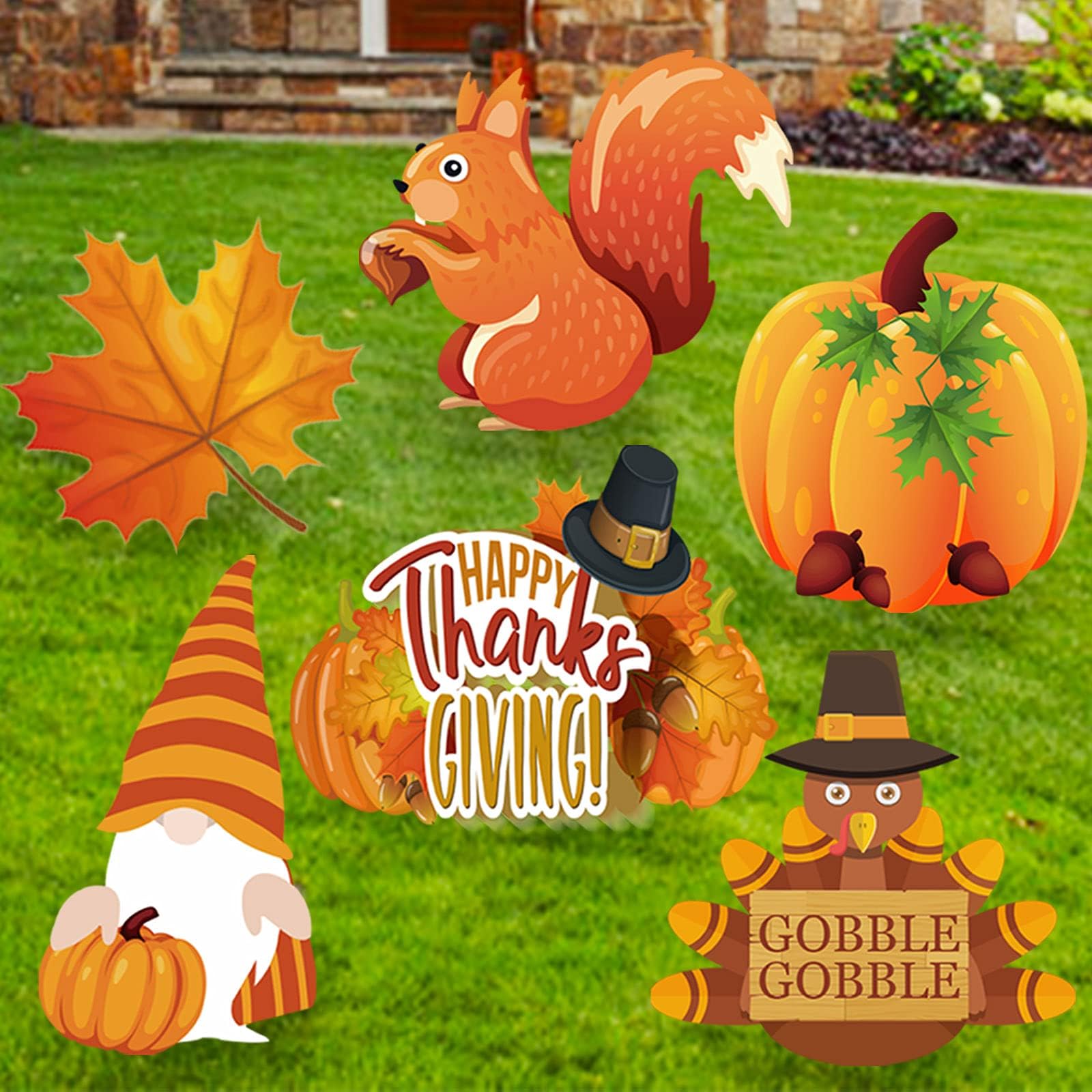 Amazon.com : Capoda Large Thanksgiving Turkey Yard Sign, Turkey Pumpkin ...