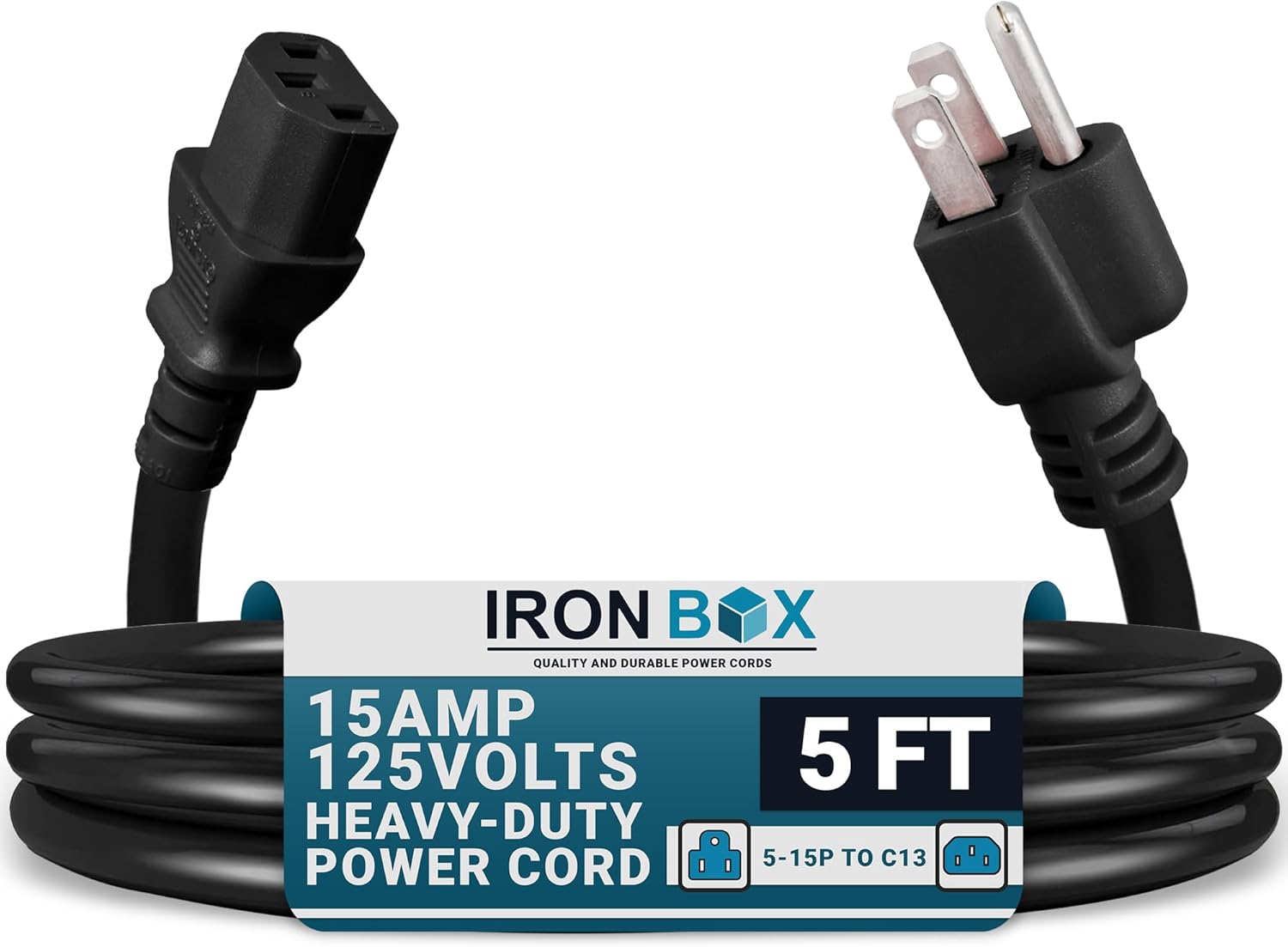 Amazon.com: IronBox Electric - Heavy-Duty 5-15P to C13 Power Cord - 3 ...