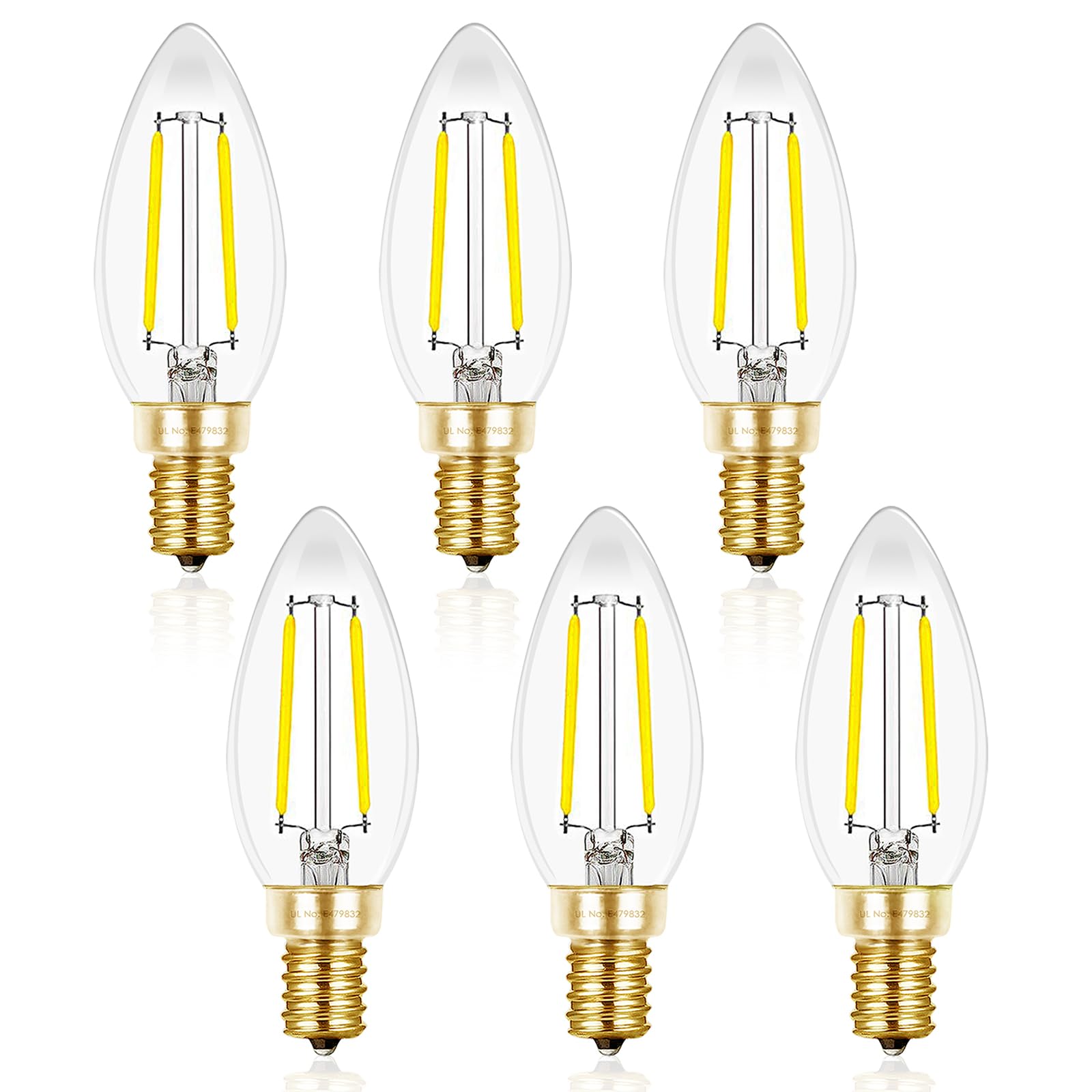 Snapklik.com : Candelabra LED Light Bulbs 25 Watt, Dimmable Chandelier ...