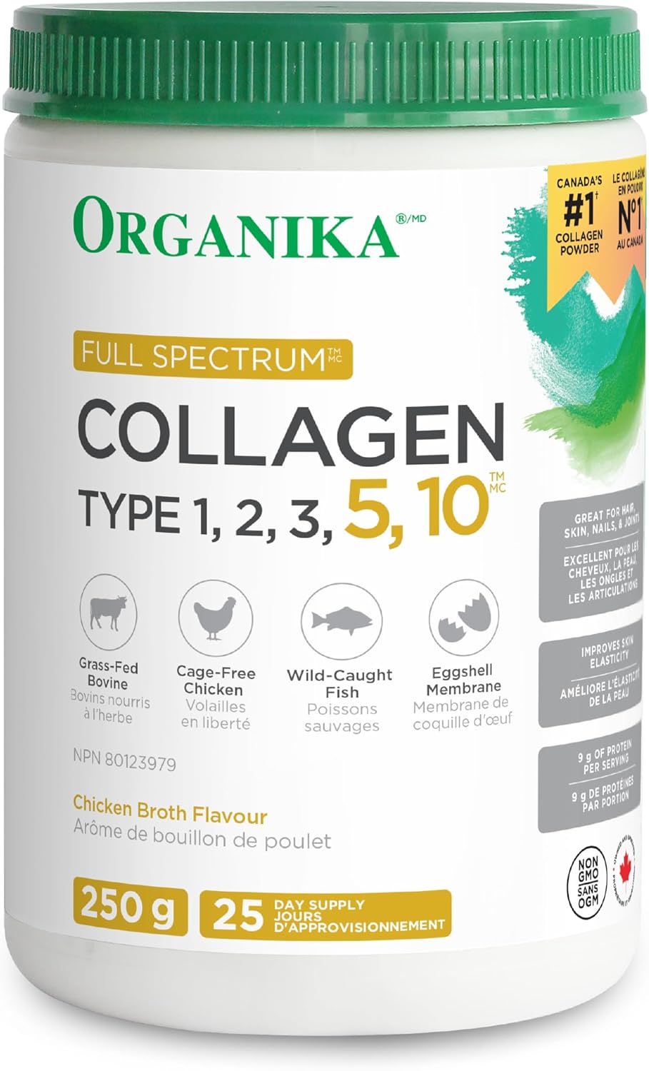 Organika Canadian-Made Full Spectrum Collagen - Type 1,2,3,5,10 ...