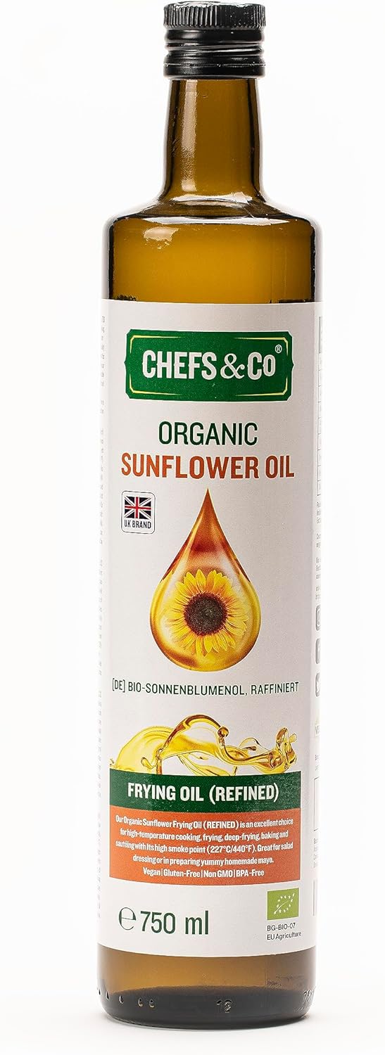 CHEFS & CO Organic Sunflower FRYING Oil | Refined | High-temperature ...