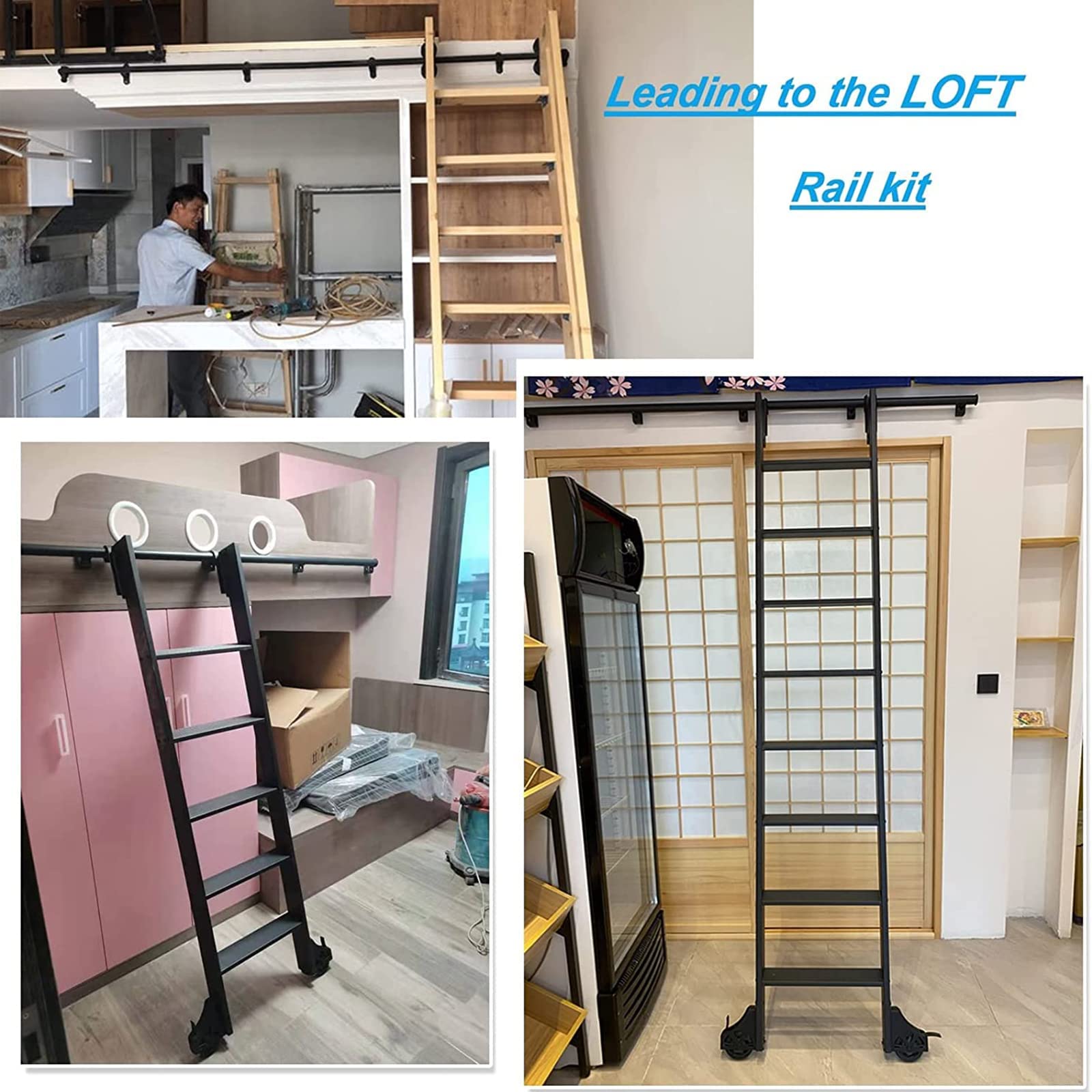Rustic Loft Rolling Ladder