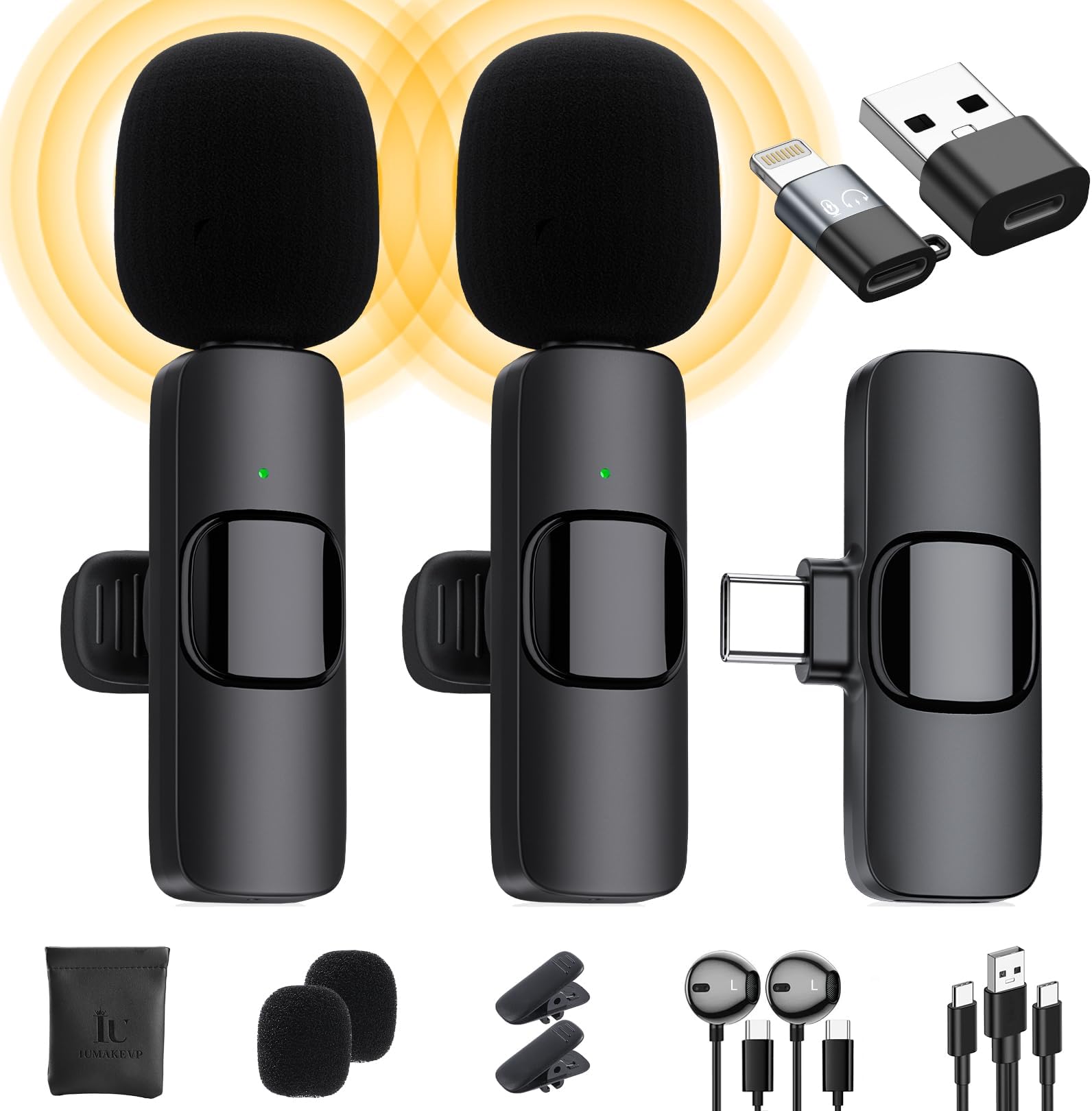 CKOKC Kabelloses Lavalier Mikrofon für iPhone - Android Computer, Mini ...