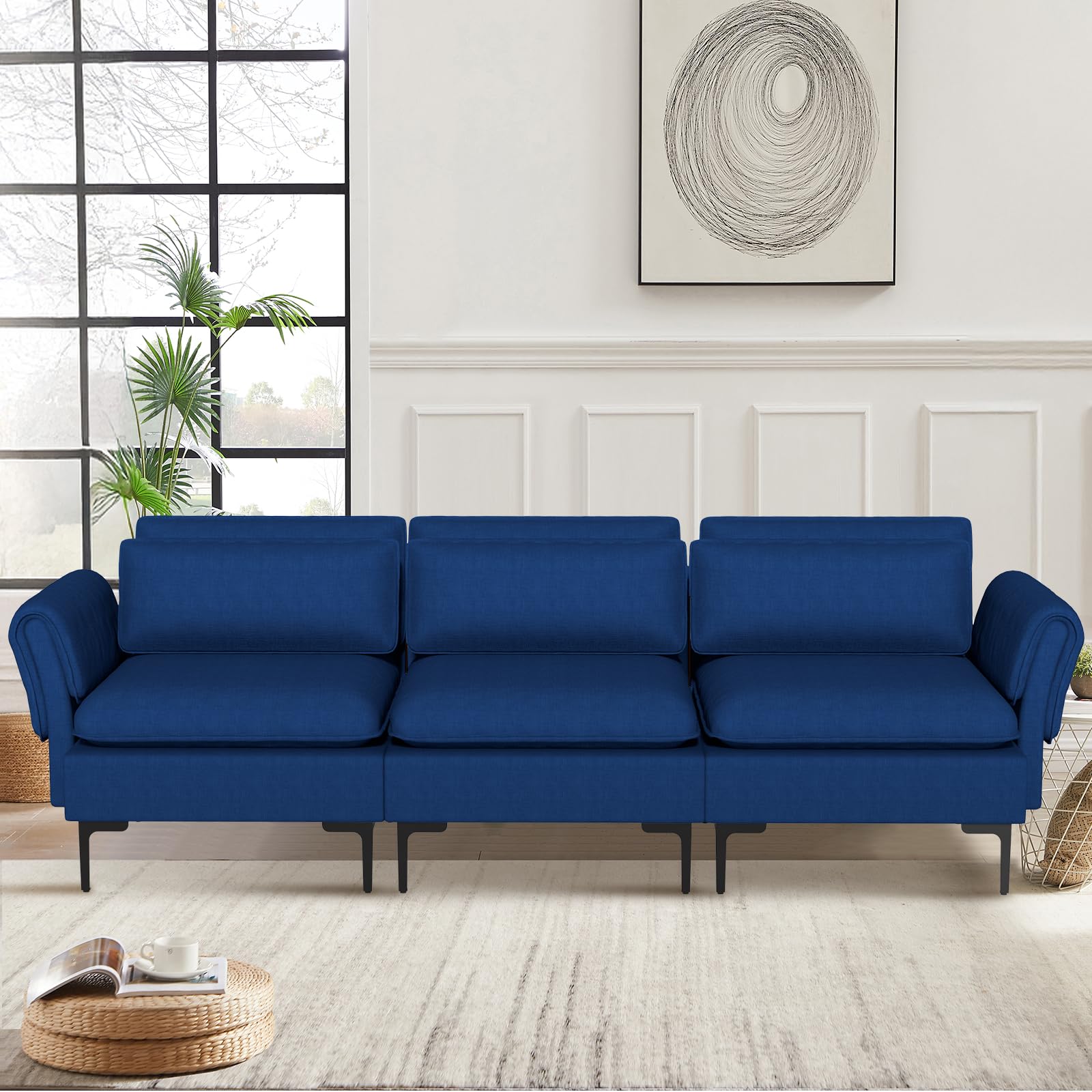 Amazon.com: Couchus 95" Upholstered Sofa with 35" Extra Deep Seats for ...