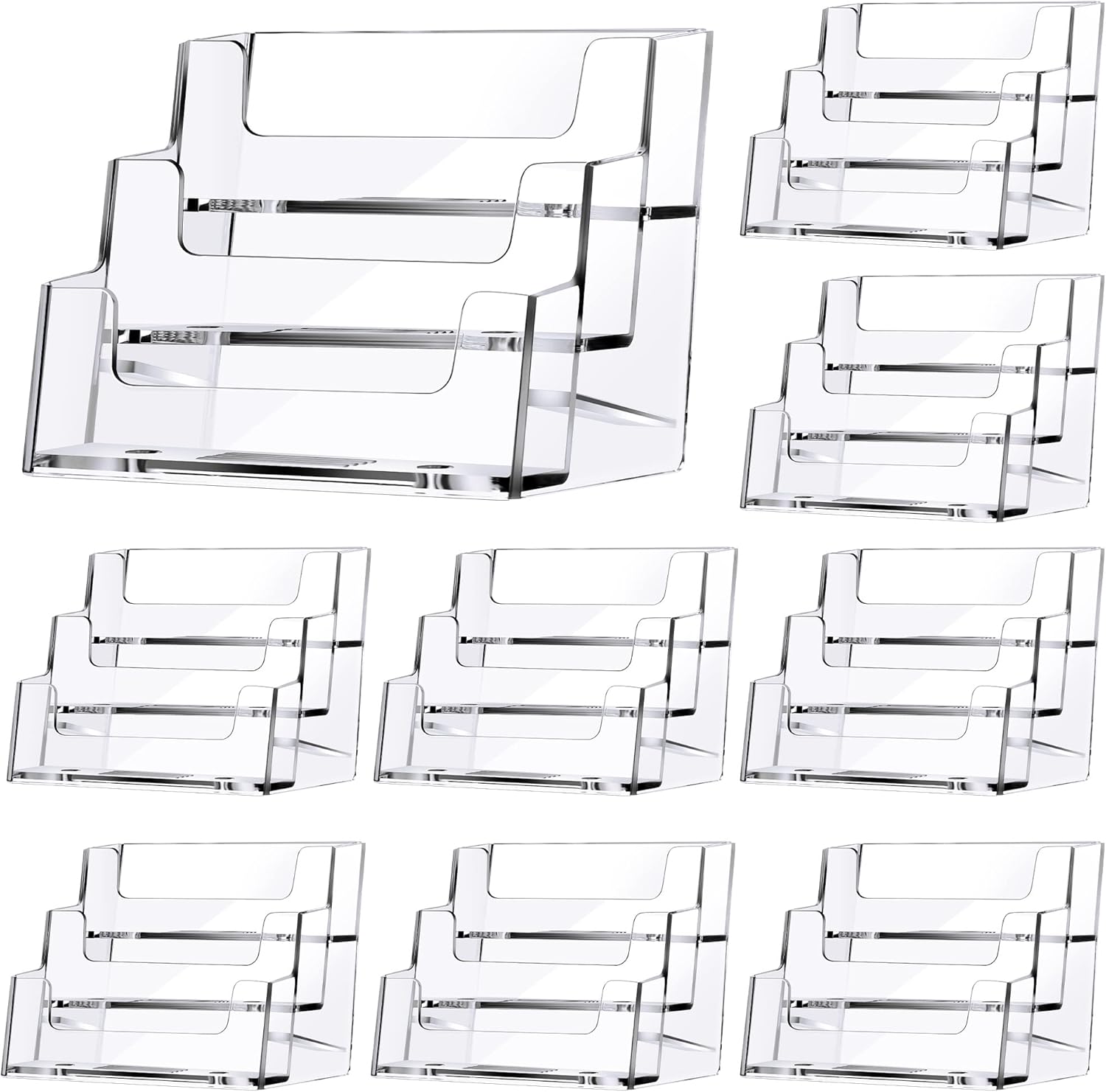 Amazon.com : TecUnite 8 Pieces Business Card Holder for Desk 3 Tiers ...