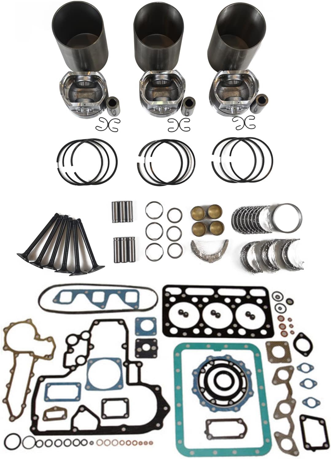 Amazon.com: SPAKYGIE D1301 Overhaul Rebuild Kit fits for Kubota Engine ...