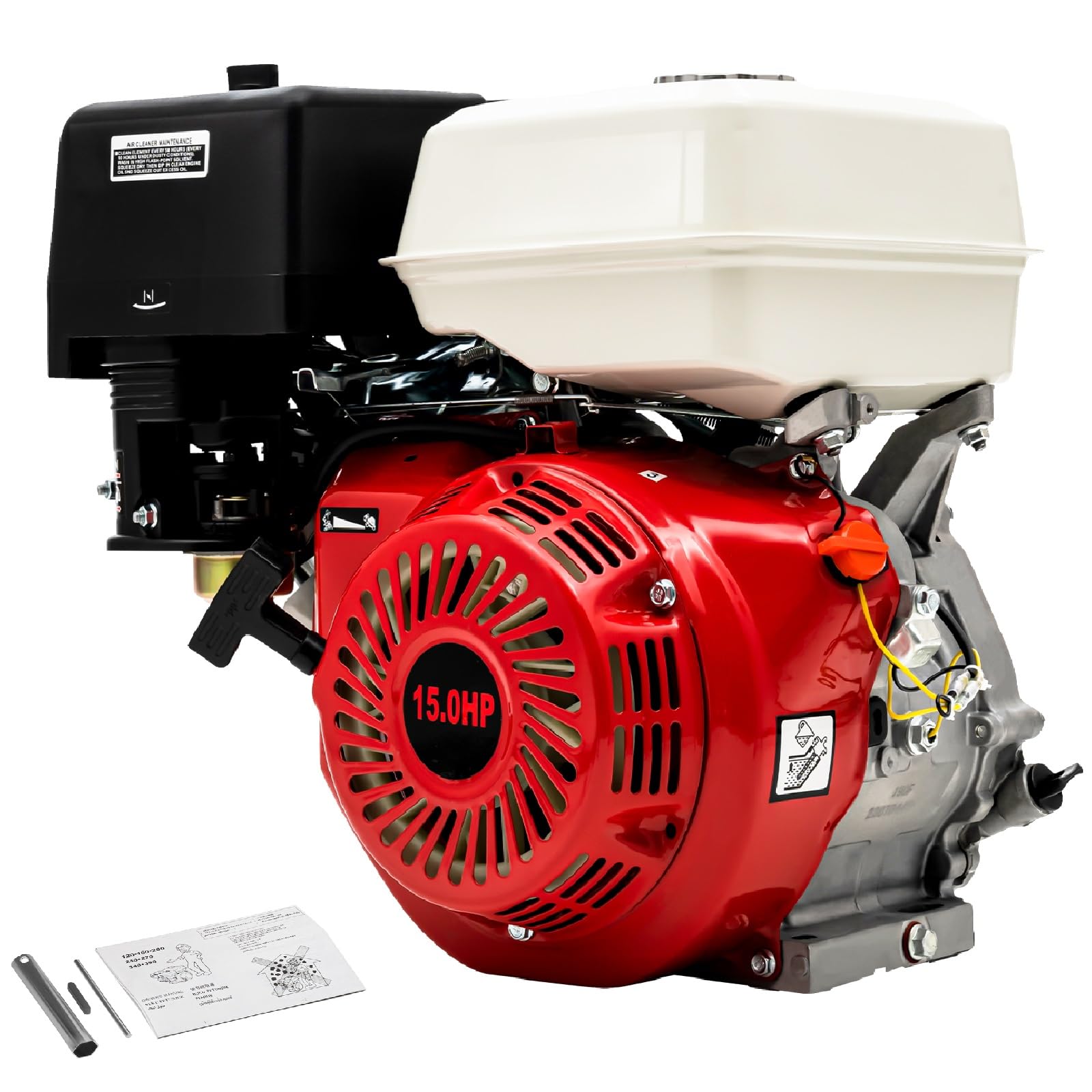 Amazon.com : Gas Engine, 420cc 15 hp Horizontal Shaft Gas Engine 4 ...