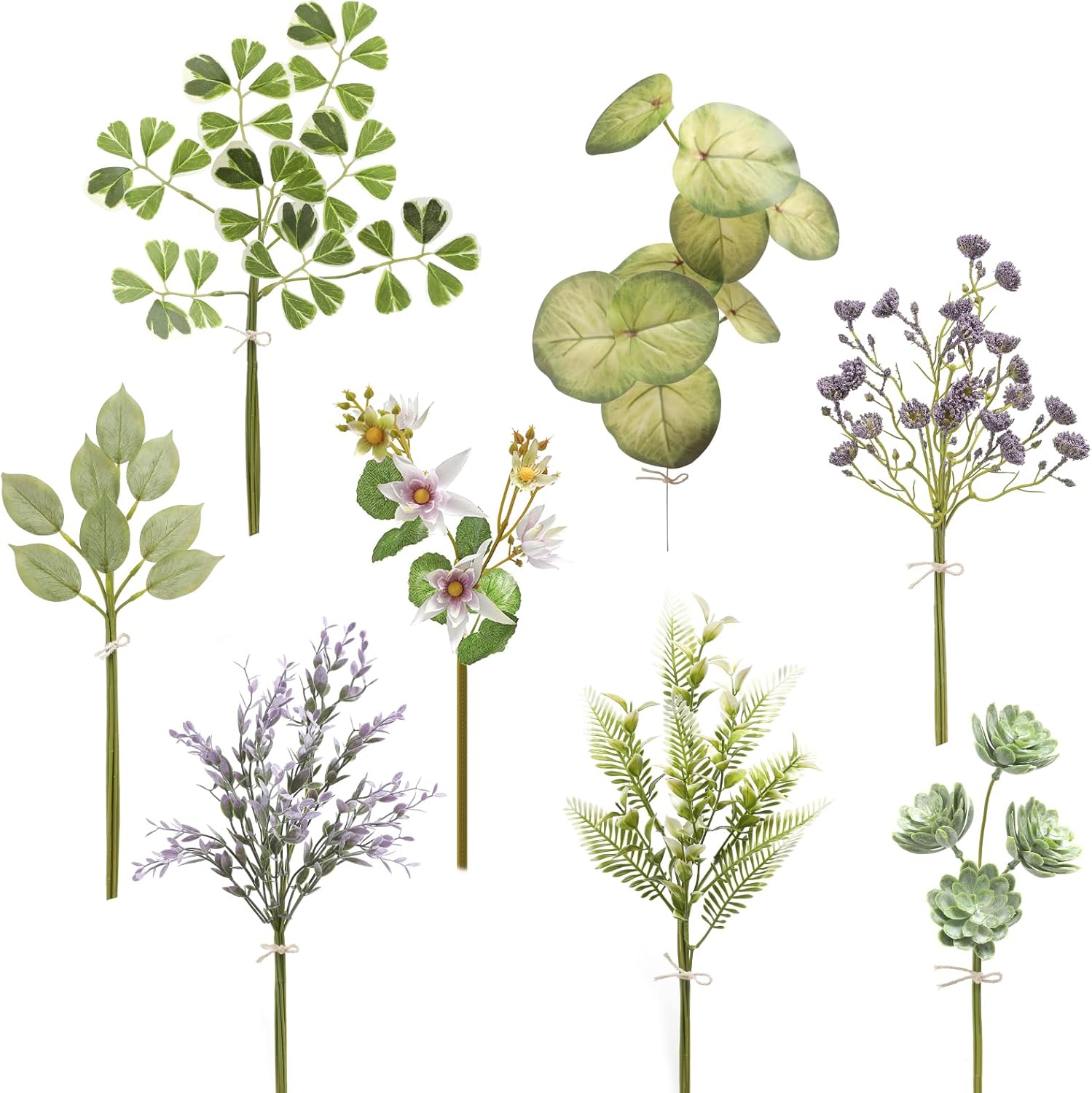 Amazon.com: GLUUFLOWER Artificial Greenery Spray Box Set of Faux ...