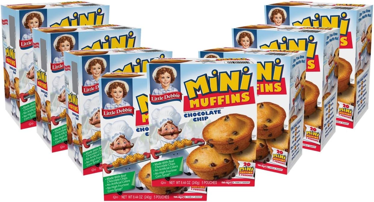 Amazon.com: Little Debbie Chocolate Chip Mini Muffins, 40-1.7 OZ ...