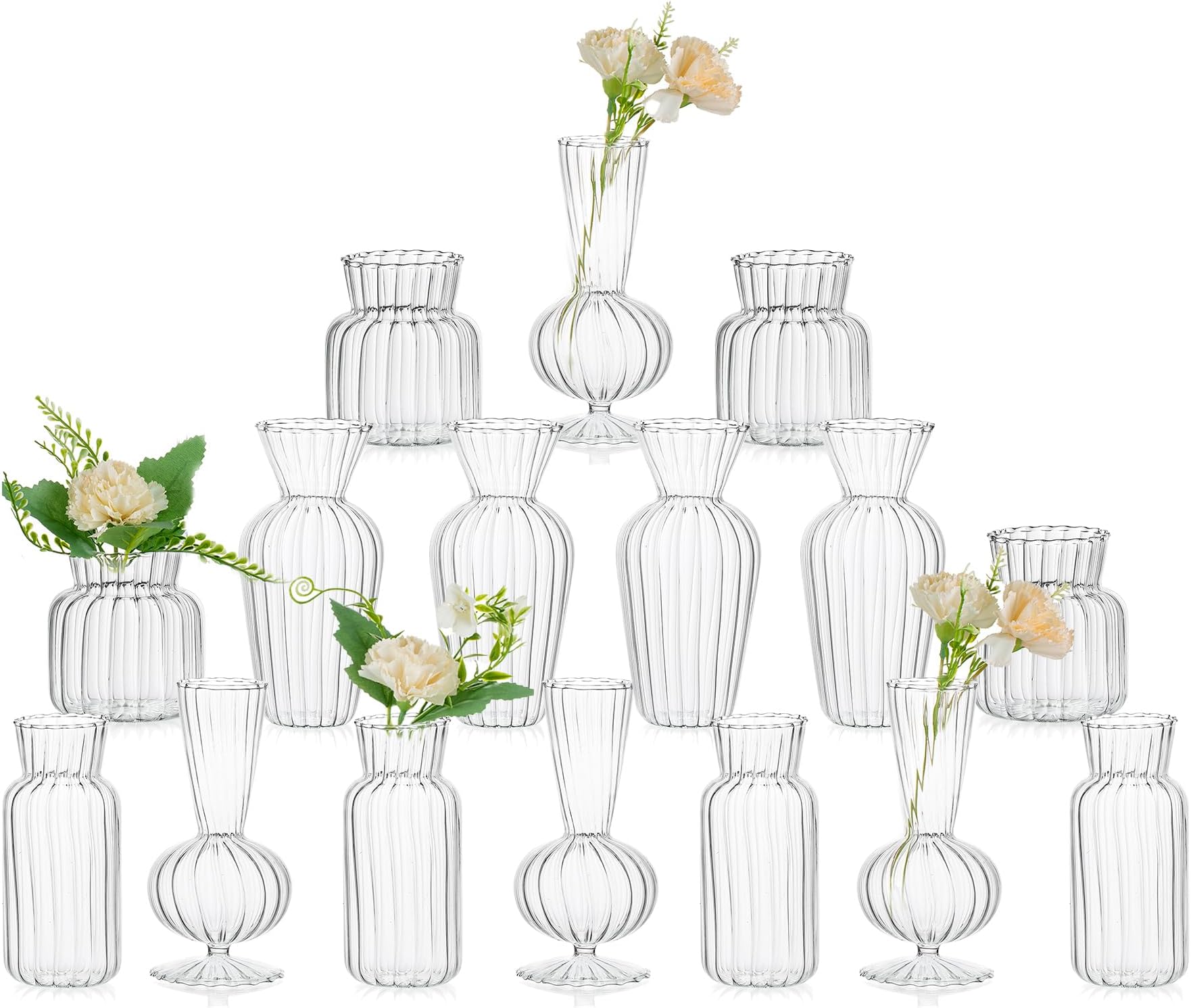 Amazon.com: Glasseam Small Pink Bud Vase: Mini Modern Glass Vase Set of ...