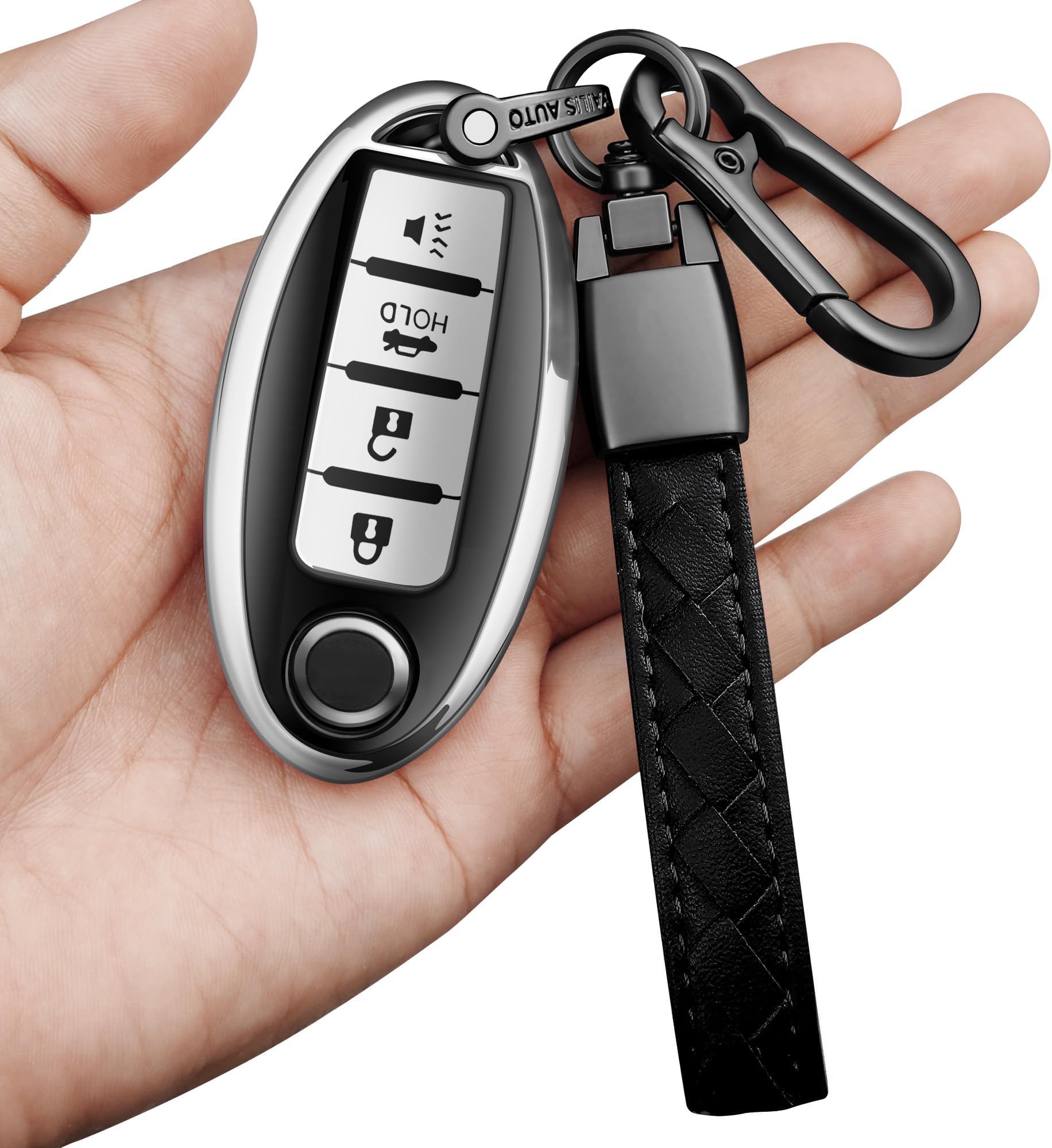 Amazon.com: Sindeda Compatible with Nissan Key Fob Cover with Leather ...