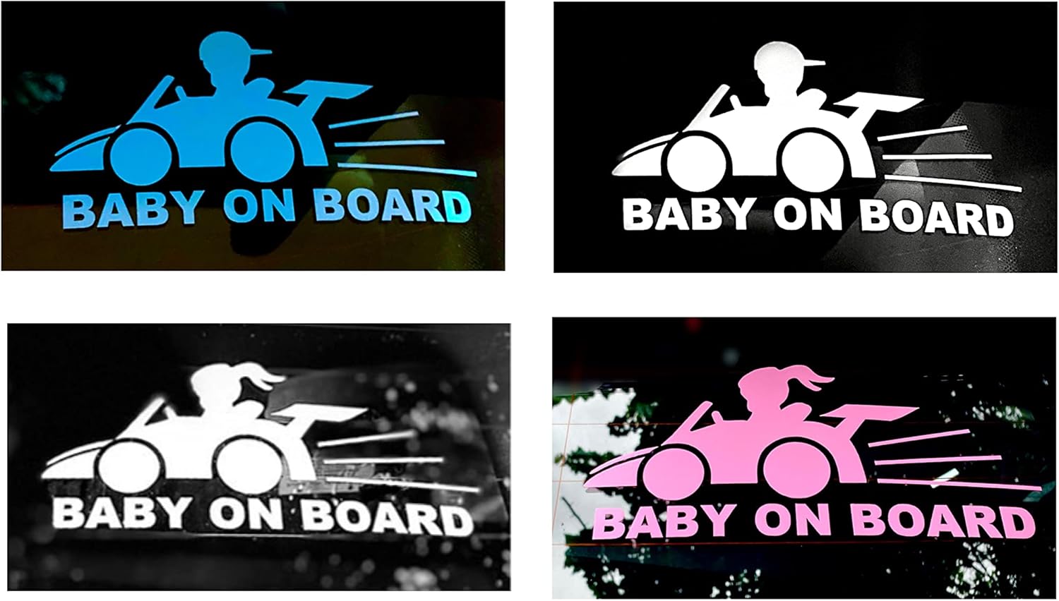 Amazon.com: 4 Baby on Board Racing Boy and Girl Sports Car Accessories ...