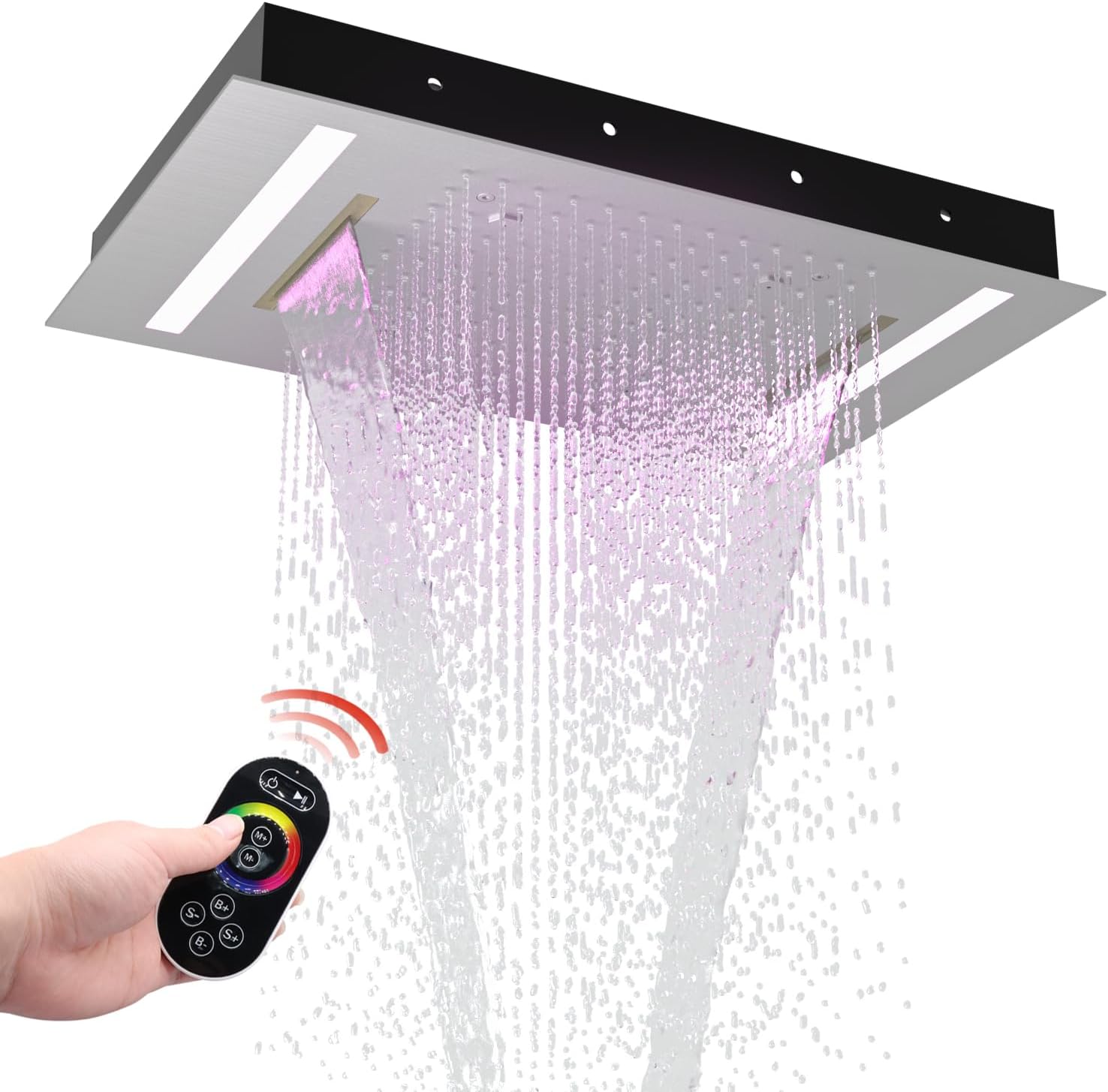 HOMEDEC 14x20inch 3 Modes Rain Shower Head High-Pressure Shower Head, 3 ...