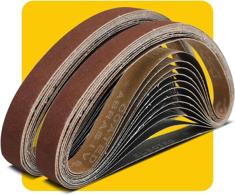 1/2 x 18 Inch 40 Grit Sanding Belt | Premium Aluminum Oxide Sanding ...