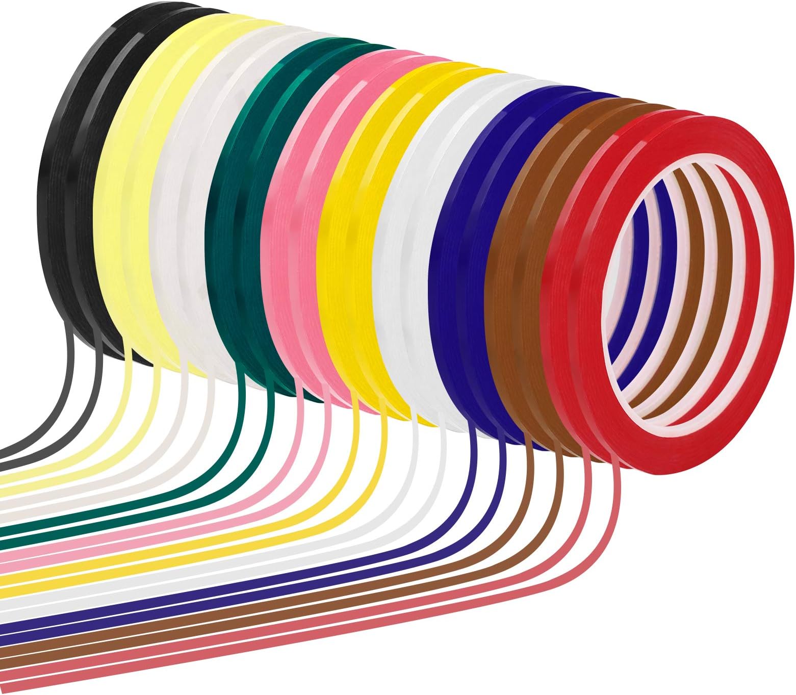20 Rolls Whiteboard Graphic Chart Tapes,10 Colors 3mm x 66m Colored ...