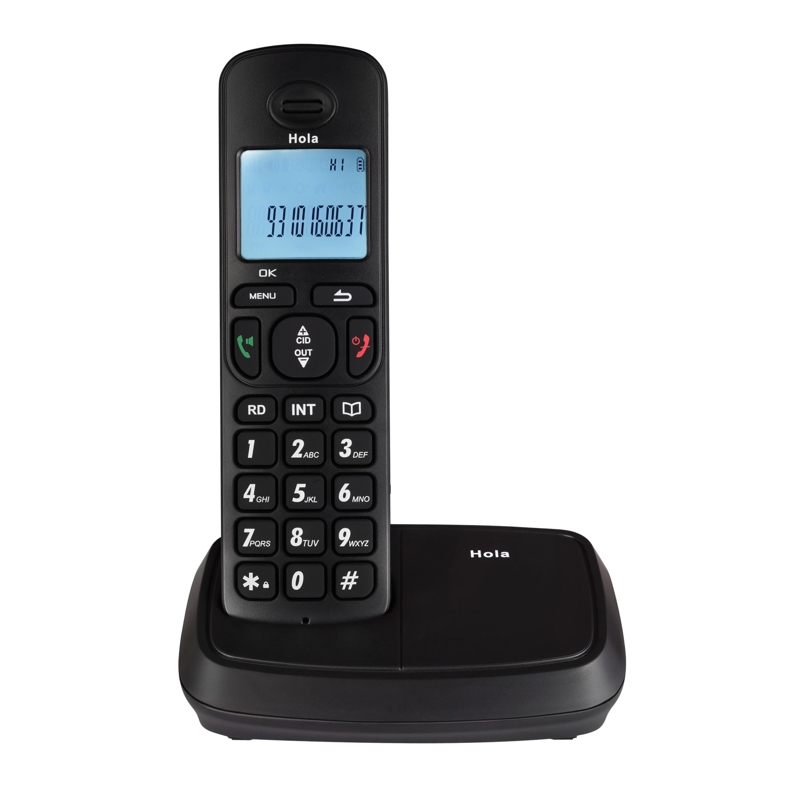 Hola ! Tc 700 Cordless 2.4Ghz Landline Phone with Caller Id Display, Stores 50 Contacts, Upto ...
