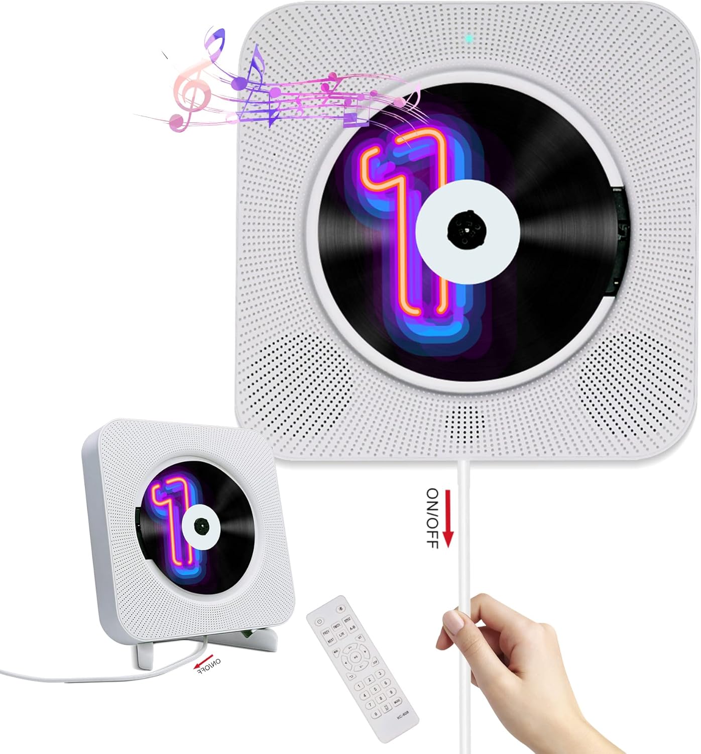 Wall Mountable CD Player - Homlab Bluetooth Desktop CD Player with ...