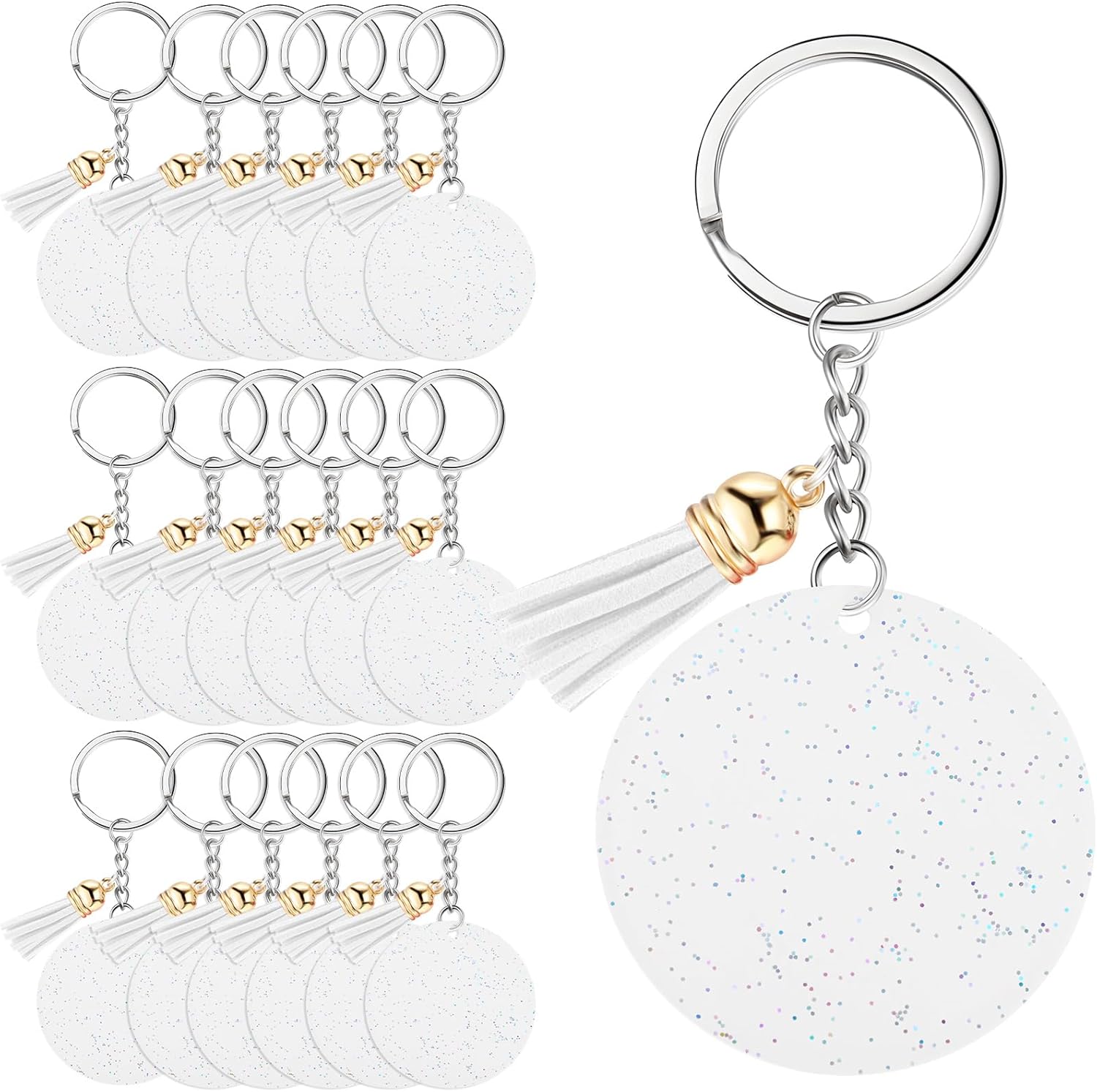Amazon.com: Sureio 20 Set Acrylic Keychain Blank with Key Rings 20 Pcs ...