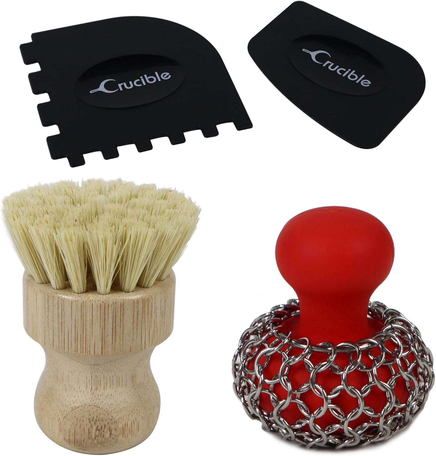 Amazon.com: Cast Iron Cleaner Chain Mail Scrubber + Cleaning Brush ...