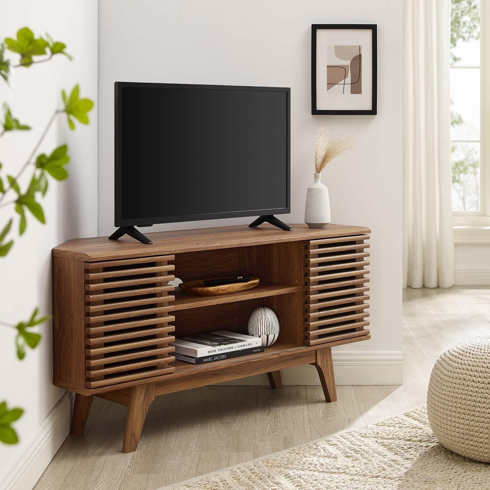 Amazon.com: Modway Render Mid-Century Modern Low Profile Corner Media ...