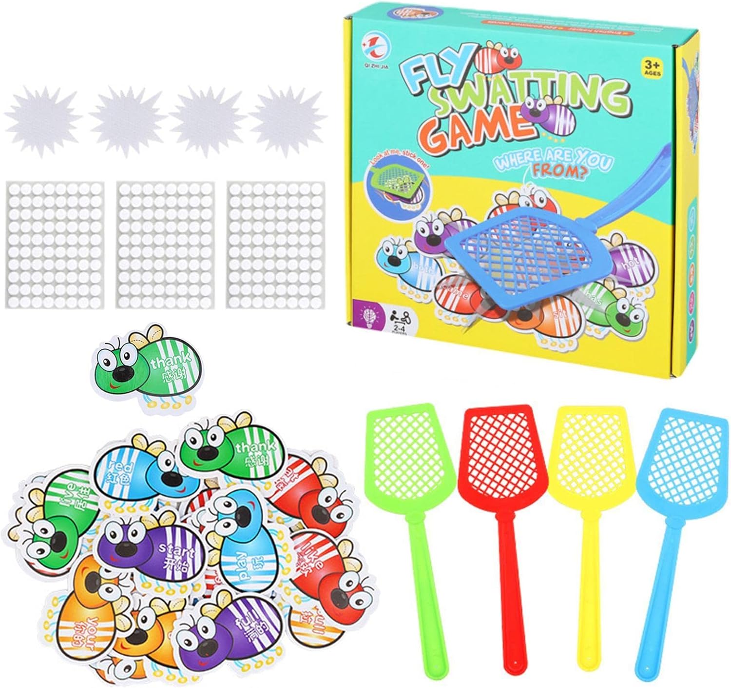 jiasi Swat Games for Kids | Sight Words with 4 Fly Swatters,Reading ...