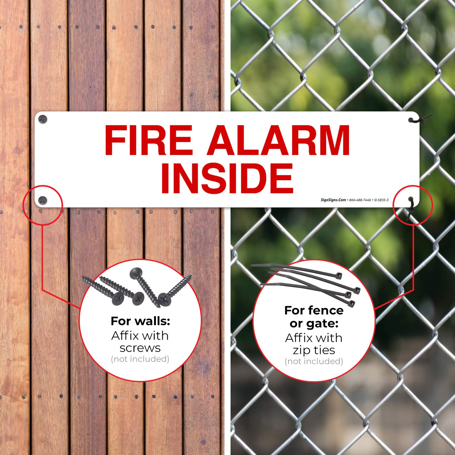 Buy Fire Alarm Inside Sign, Fire Safety Sign, 3x12 Inches, Rust Free ...