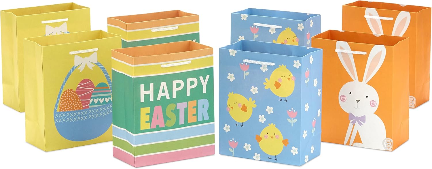 Amazon.com: Hallmark 6" Small Easter Gift Bag Bundle (8 Bags: Easter ...