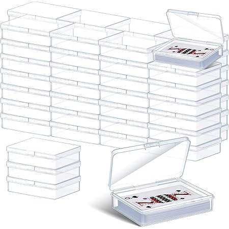 Amazon.com: Vicenpal 60 Pieces Playing Card Box Trading Card Case Clear ...