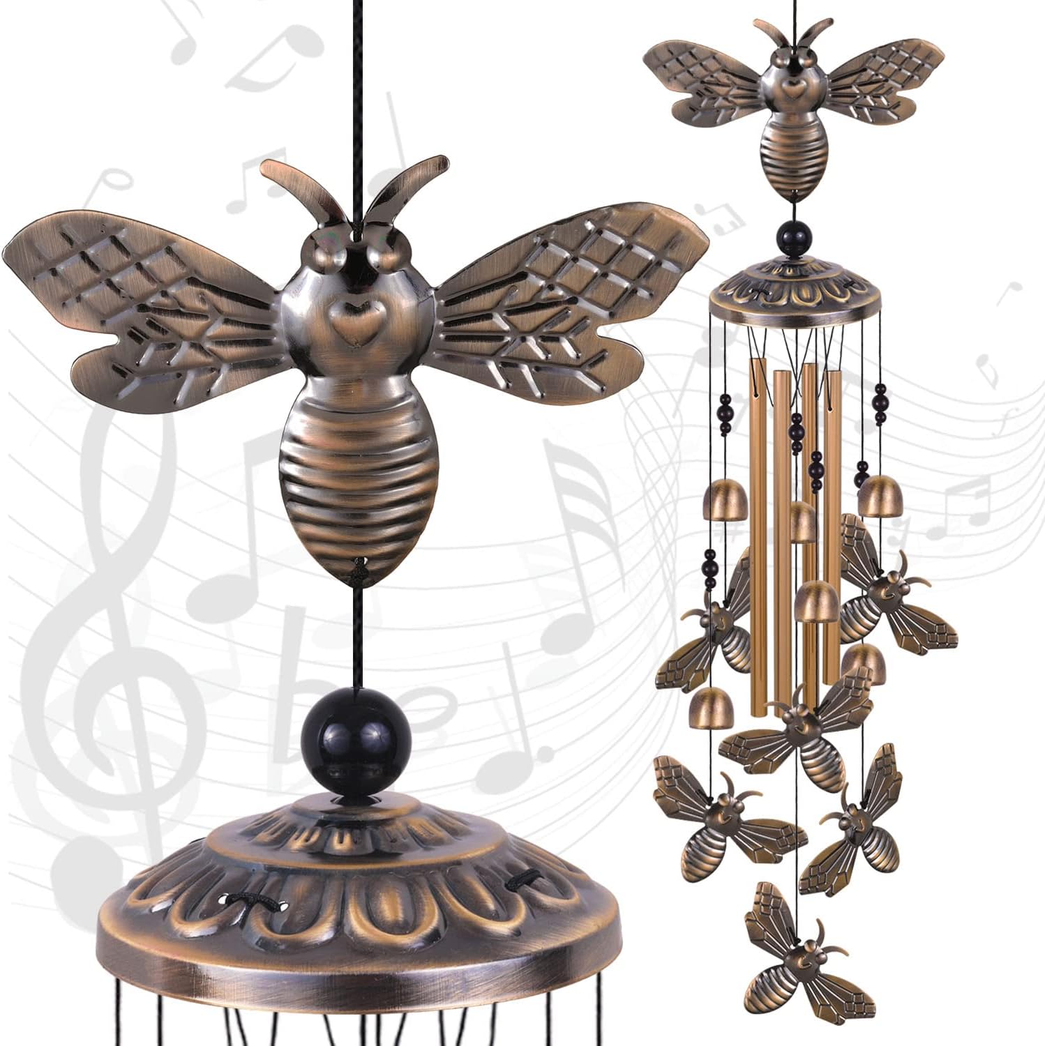Amazon.com : YMXBL Outdoor Wind Chime, Bee Wind Chimes Decoration, Bee ...