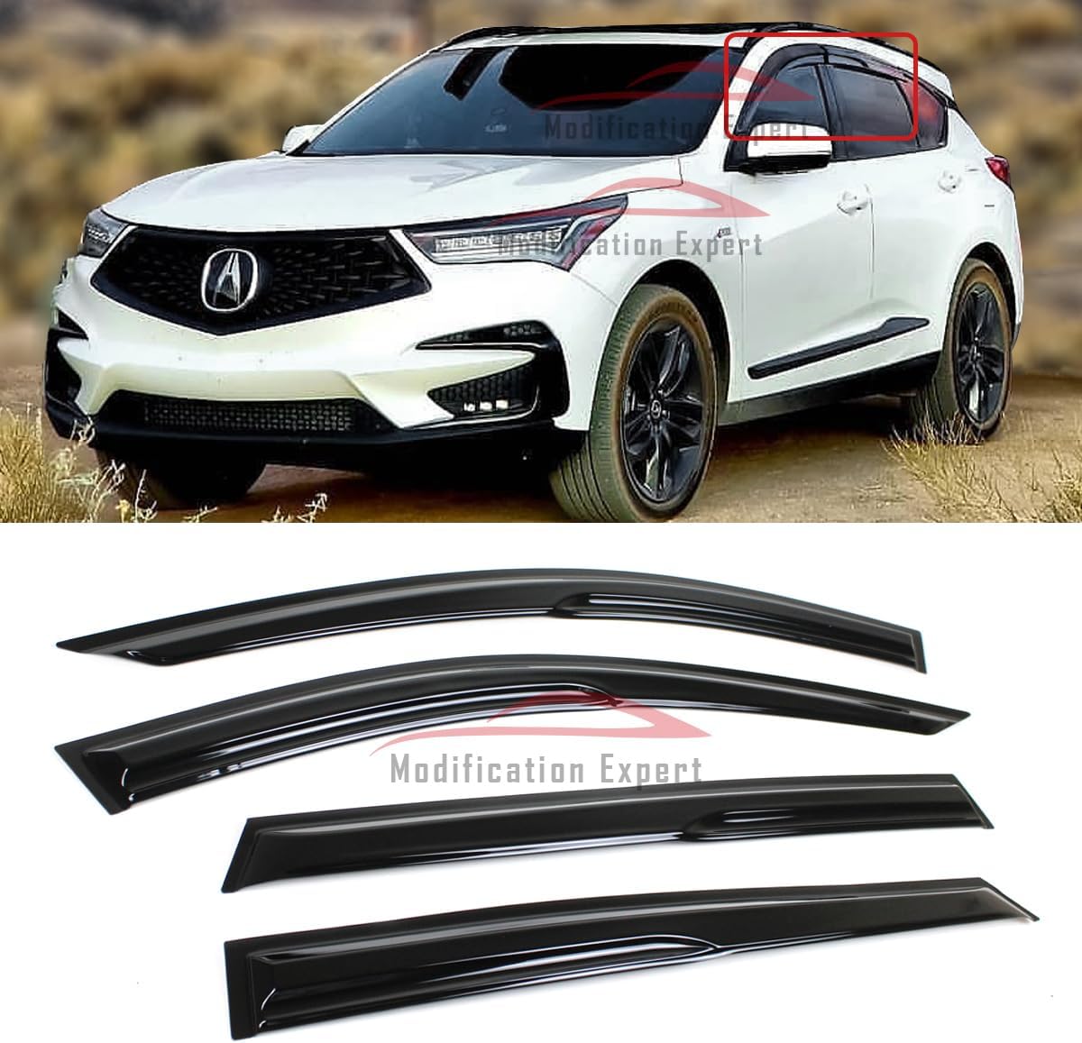 Amazon.com: Fits for 2019-2025 Acura RDX JDM 3D Wavy Mugen Style Window ...