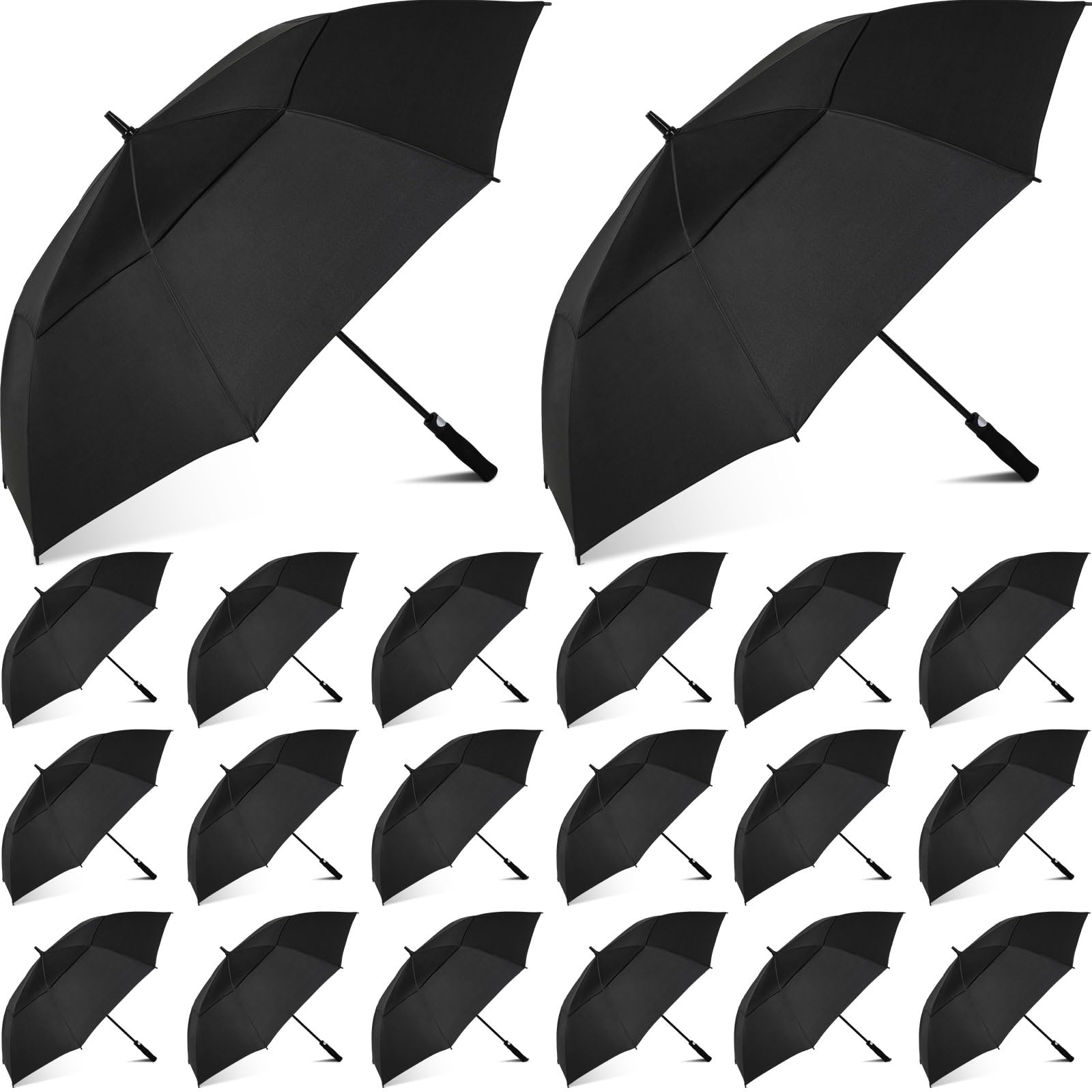 Jexine 20 Pieces Golf Umbrella Bulk 62 Inch Automatic Open Golf ...