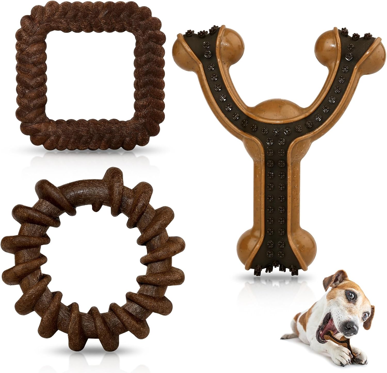 Pet Supplies : Petbobi 3 Pack Dog Toy, Tough Dog Toys for Aggressive ...