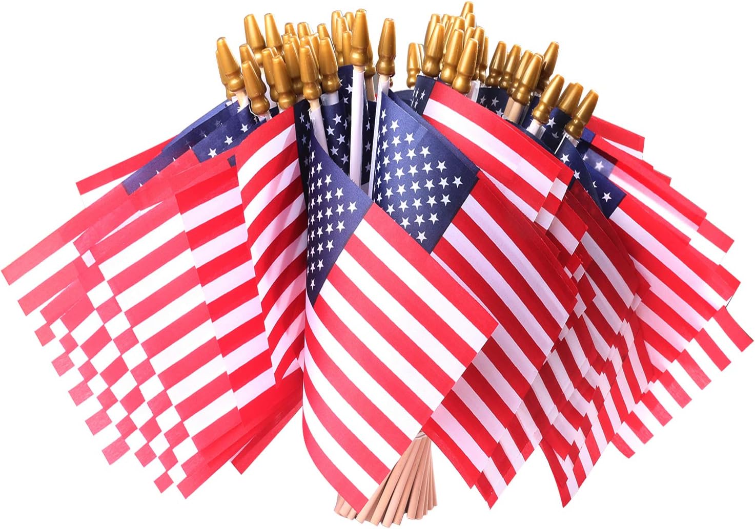 Amazon.com : Small American 4x6 Inch Flags-50 Pack on Stick, Handheld ...
