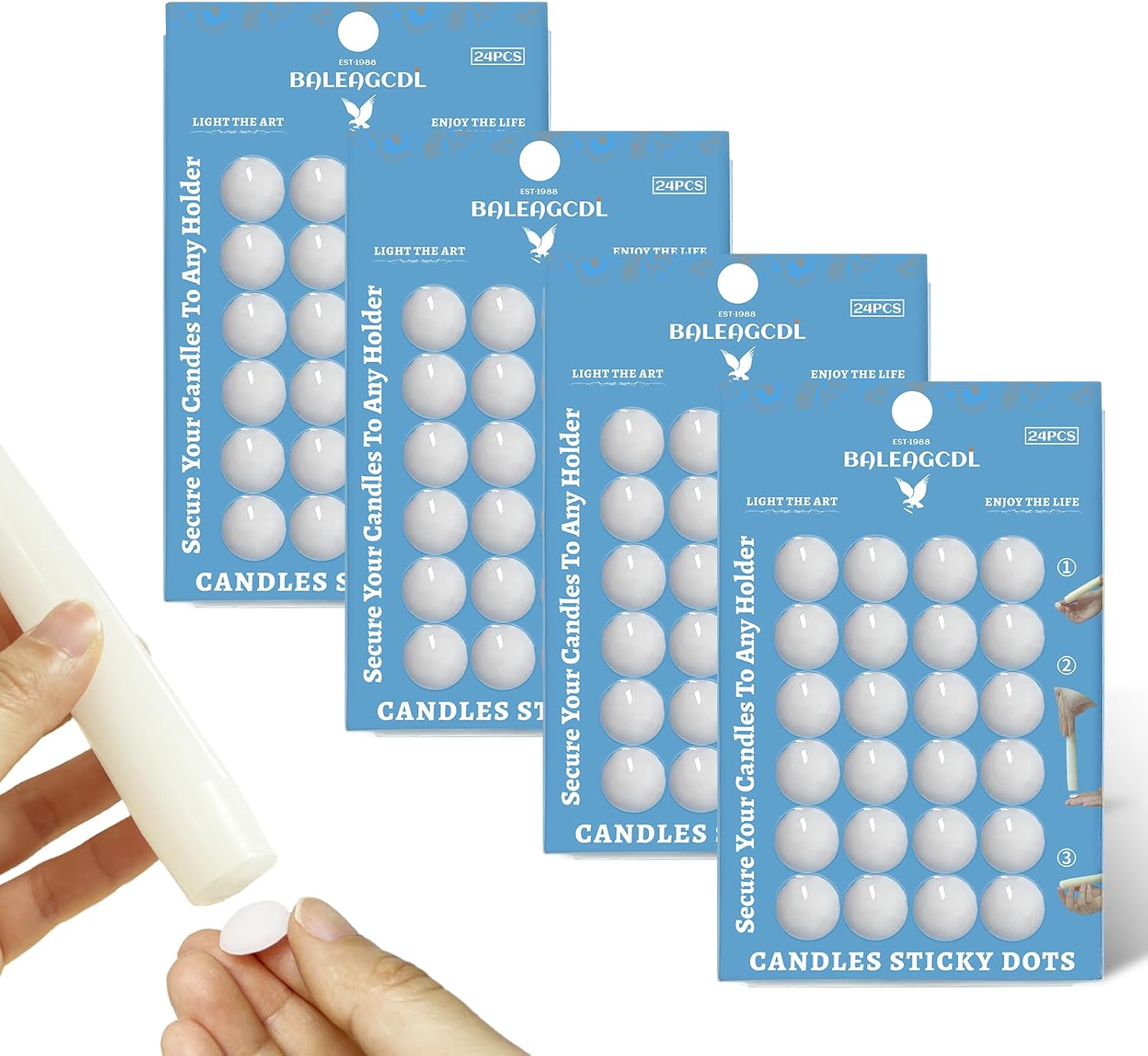 Amazon.com: Taper Candles Sticky Dots - White Candle Wax Dots -Taper ...