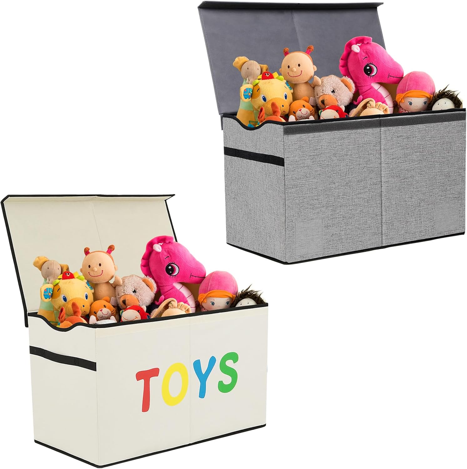 Amazon.com: VICTOR'S Kids Toy Box Chest - 2 Pack Large Lightweight ...