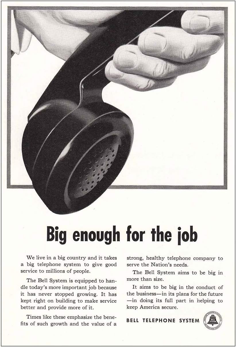 Amazon.com: RelicPaper 1951 Bell Telephone: Big Enough, Bell Telephone ...