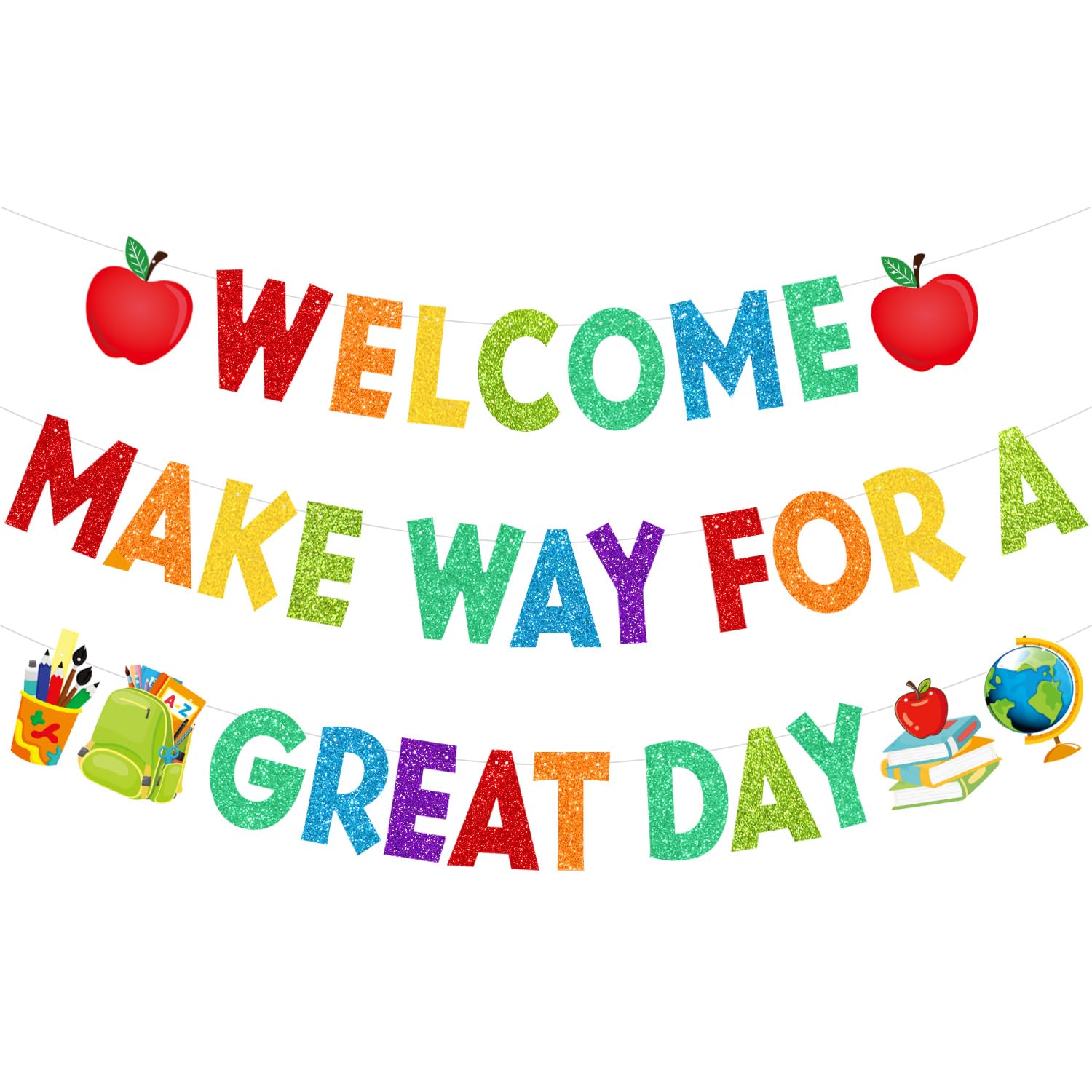 Amazon.com: Welcome Make Way for A Great Day Banner, Welcome Back to ...