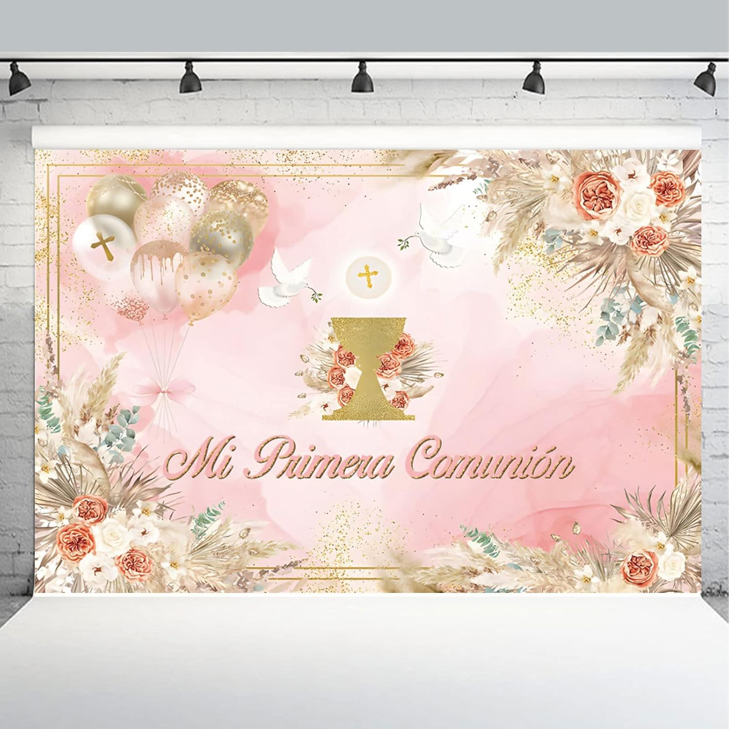 Amazon.com : Yeele 9x6ft Mi Primera Comunion Photography Backgrounds ...