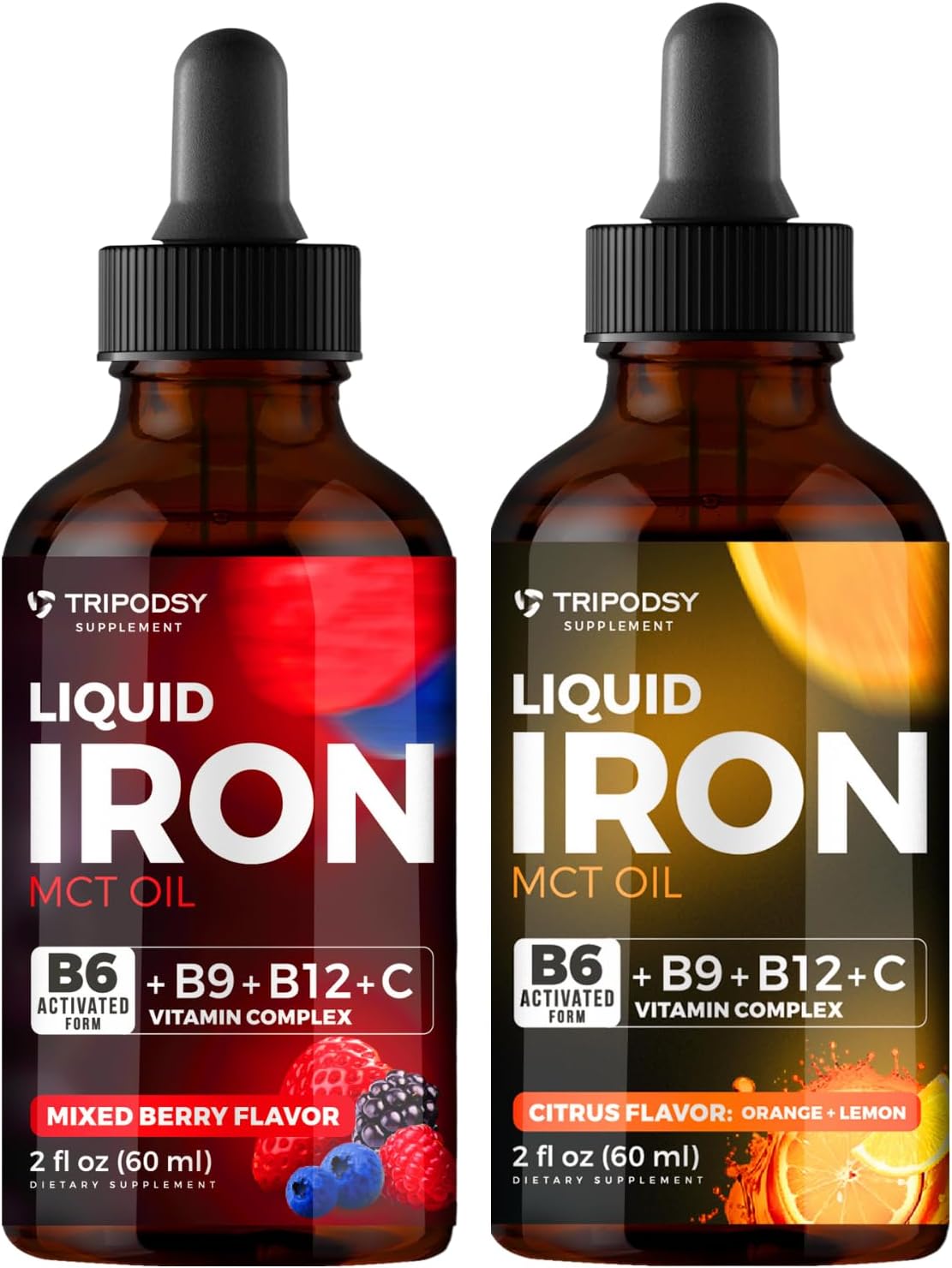 Amazon.com: Liquid Iron Supplement, Iron Drops, Women and Men, B6, B9 ...