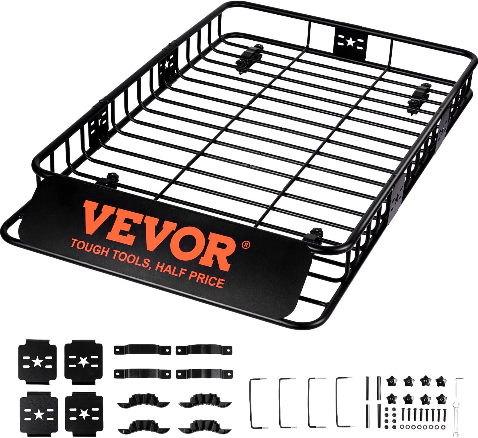 Amazon.com: VEVOR Roof Rack Cargo Basket, 51" x 36" x 5" Rooftop Cargo ...