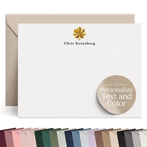 Amazon.com: Curio Press Personalized Stationery Note Cards with ...