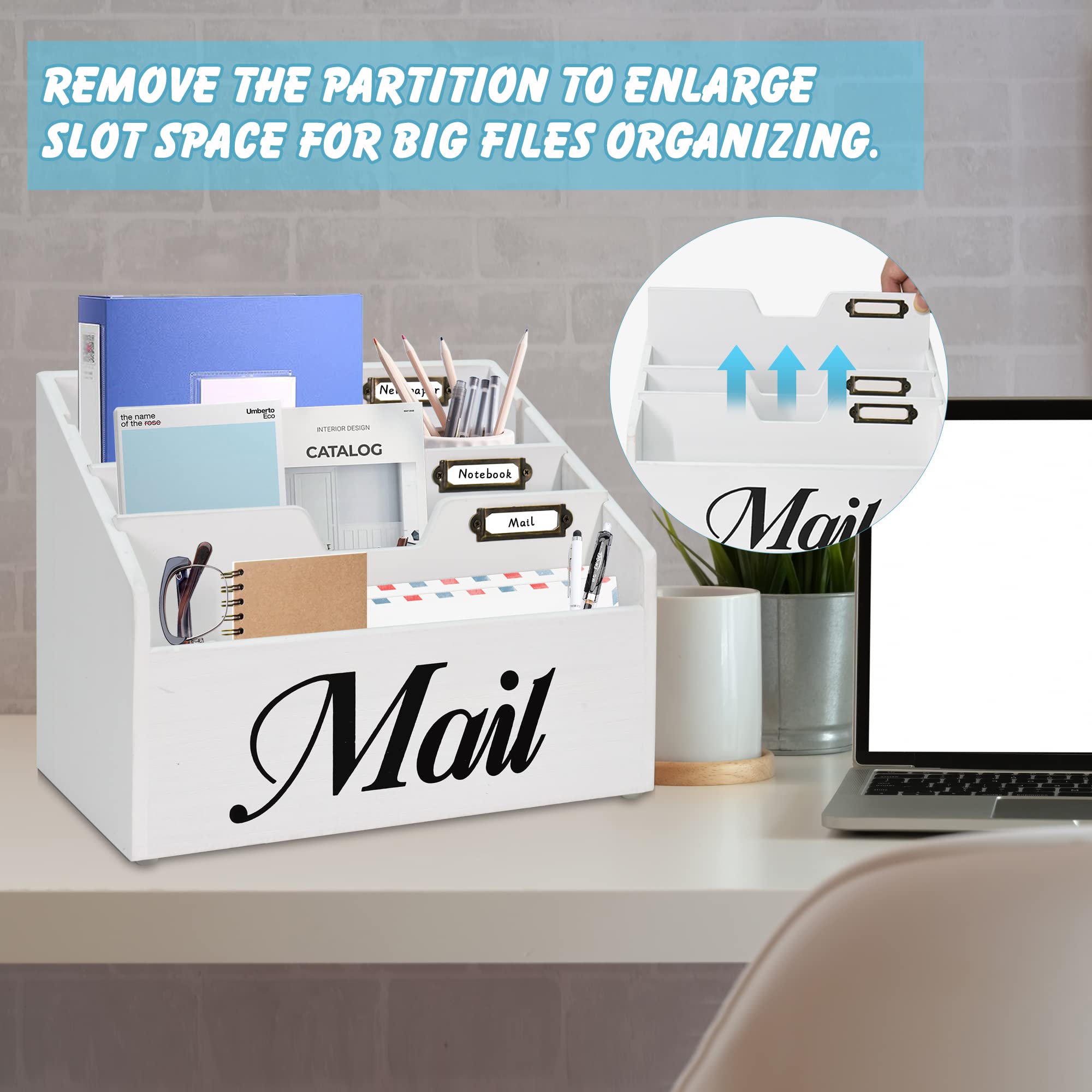 Snapklik.com : PICKKROSS Rustic Mail Organizer For Desk, Mail Holder ...