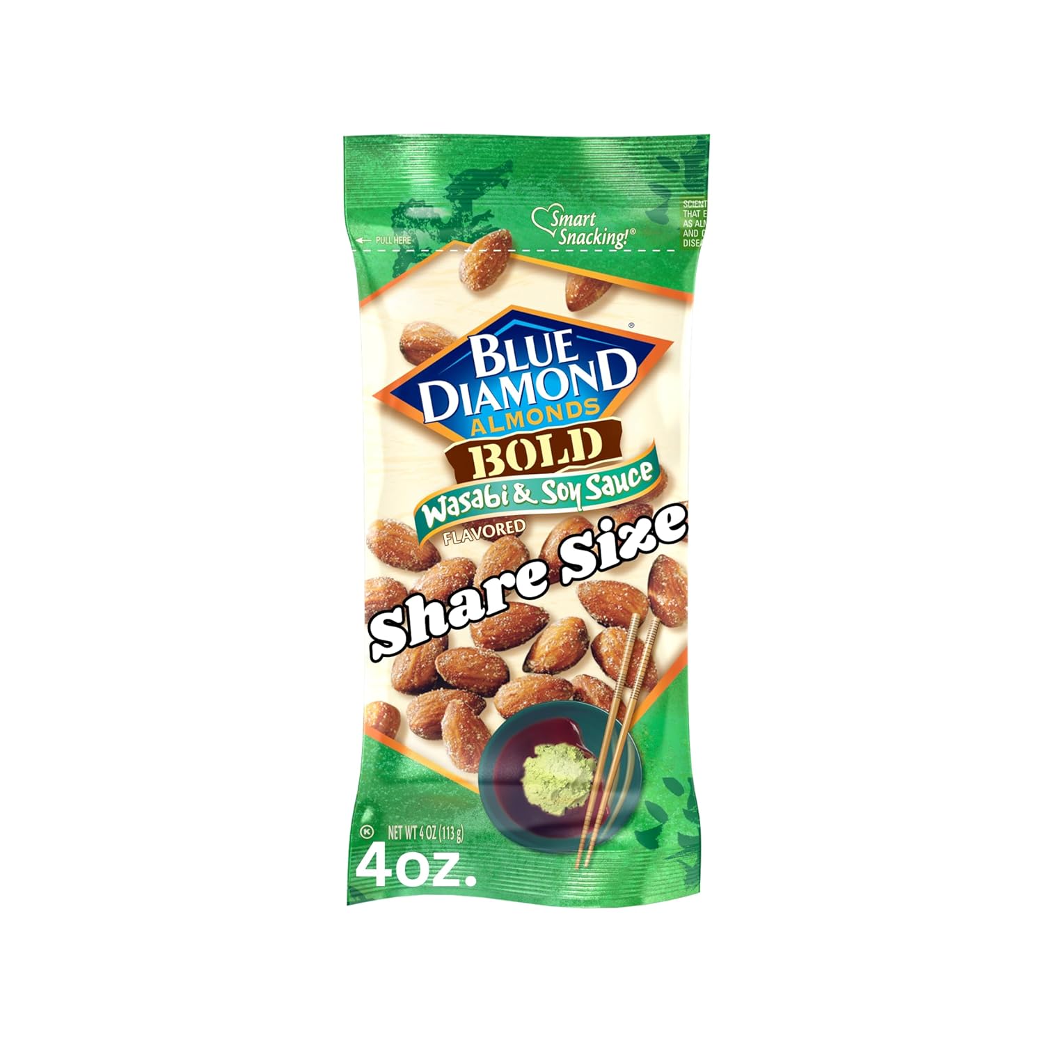 Amazon.com : Blue Diamond Almonds, Wasabi/Soy Sauce 12-4 oz bags ...