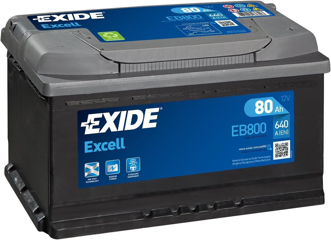Amazon.fr : EXIDE EFB EL800 Batterie de Voiture 80Ah 720A