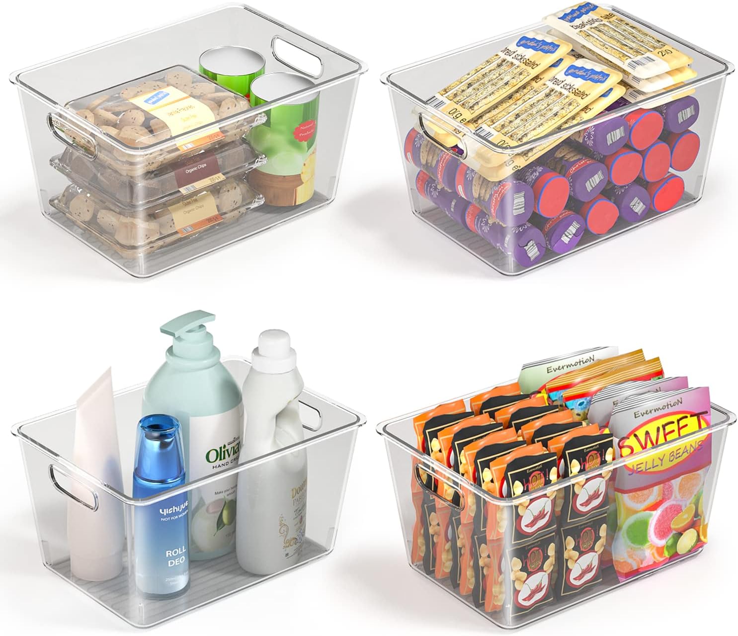 Amazon.com: Plastic Storage Bins Stackable, Durable Organizing ...